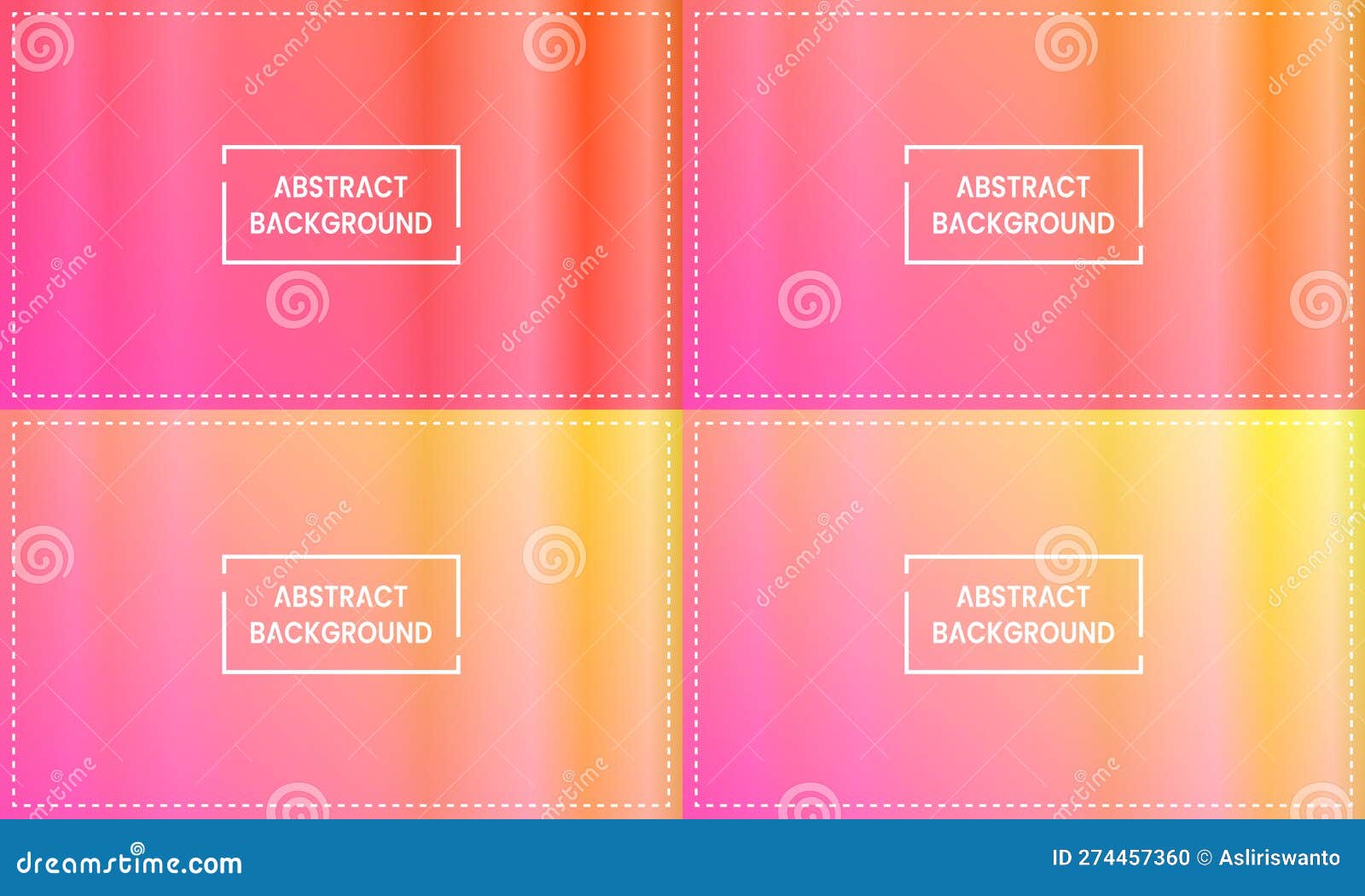 Four Set of Orange, Yellow and Pink Vertical Gradient Abstract ...