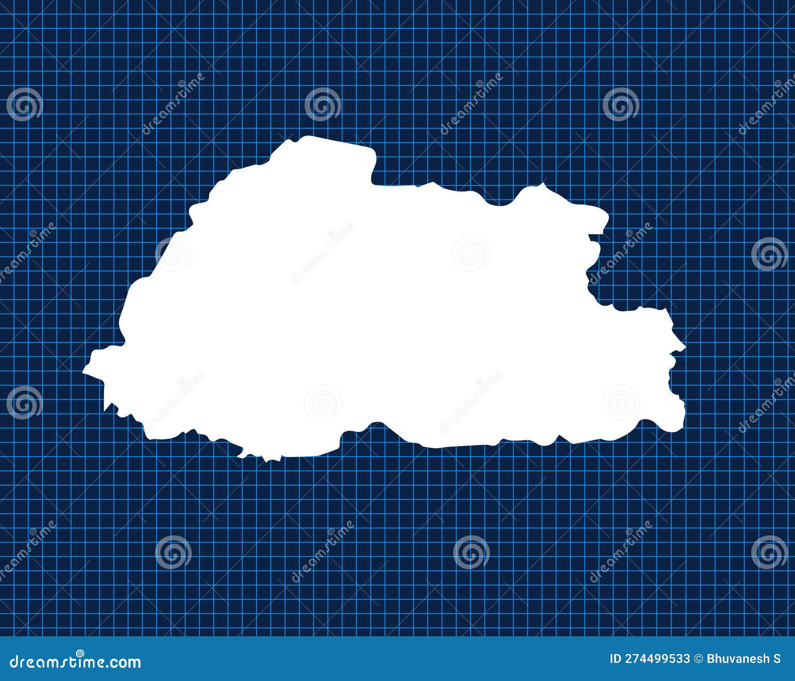 Bhutan Vector Map Isolated On White Background. High-Detailed Black ...