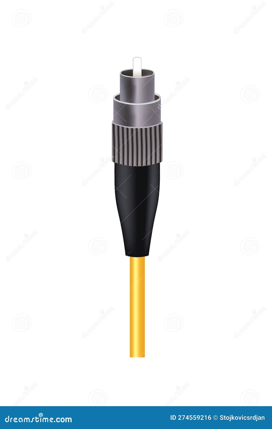 Fiber Optic Cable with FC Connector Stock Vector - Illustration of equipment, communication ...