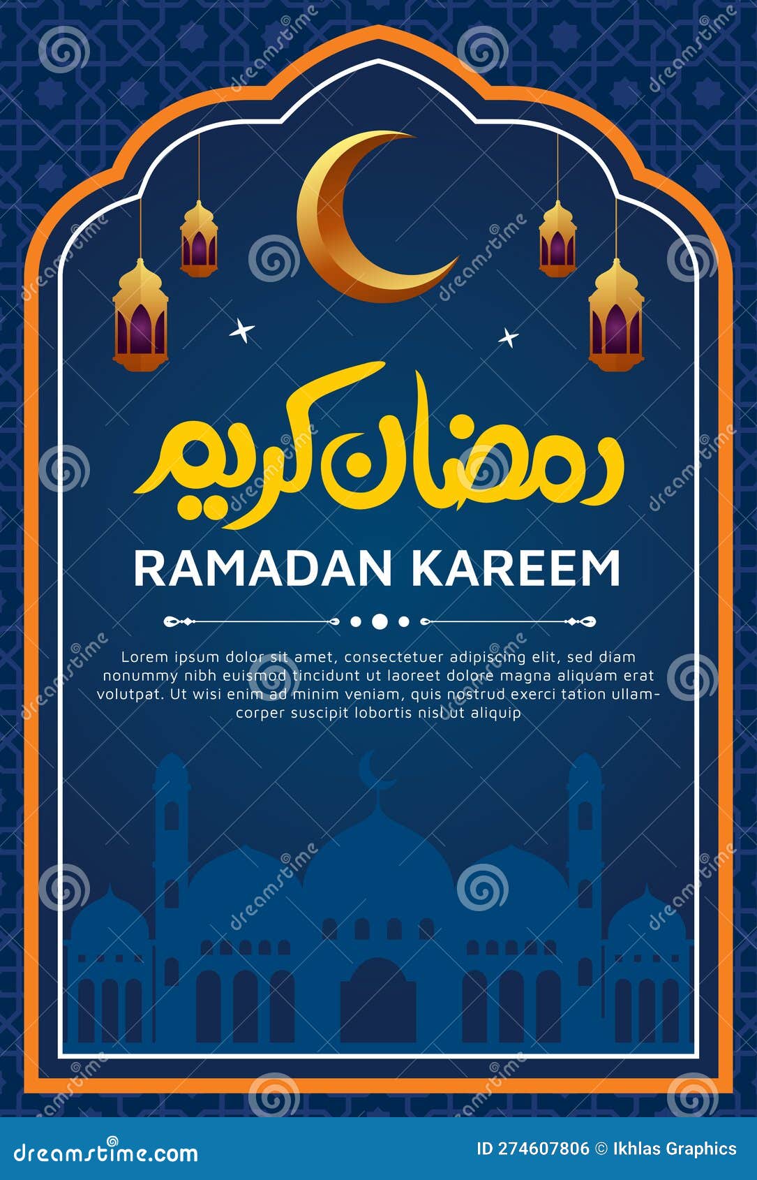Ramdan Kareem Colorful Poster Design Template Stock Vector ...
