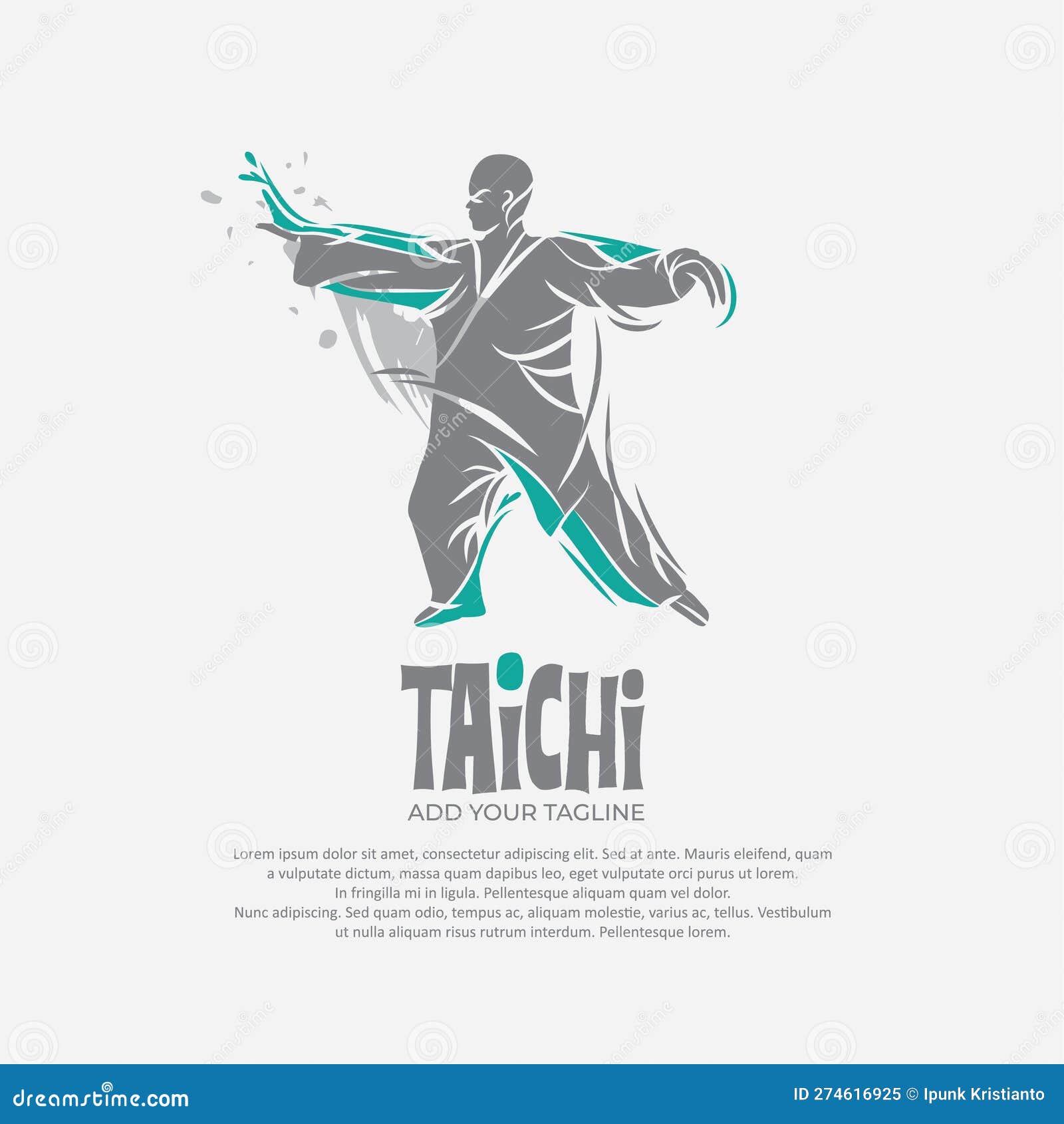 Tai Chi Gesture Position Vector Drawing.Suitable for Martial Arts Logo ...