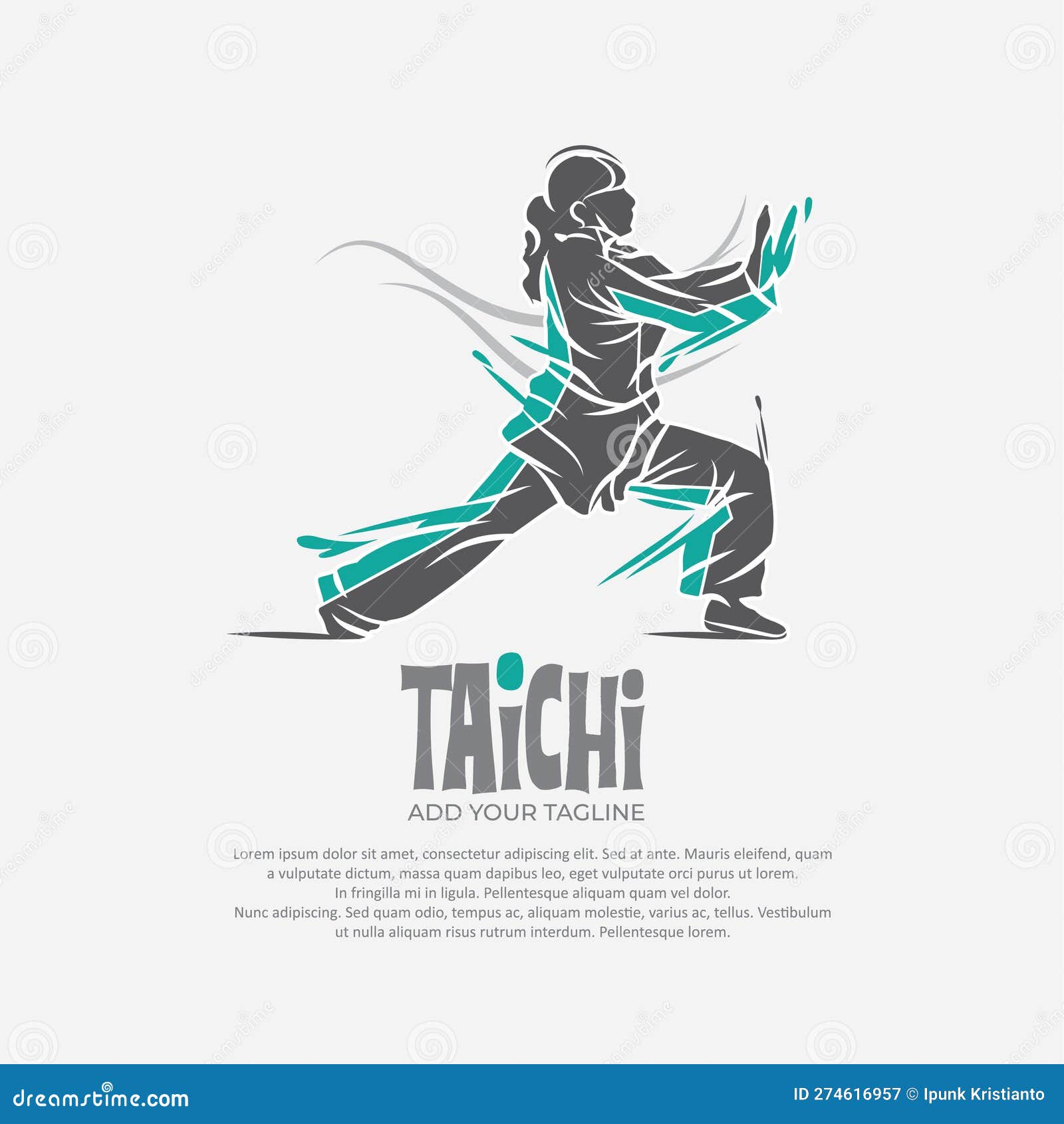 Tai Chi Gesture Position Vector Drawing.Suitable for Martial Arts Logo ...