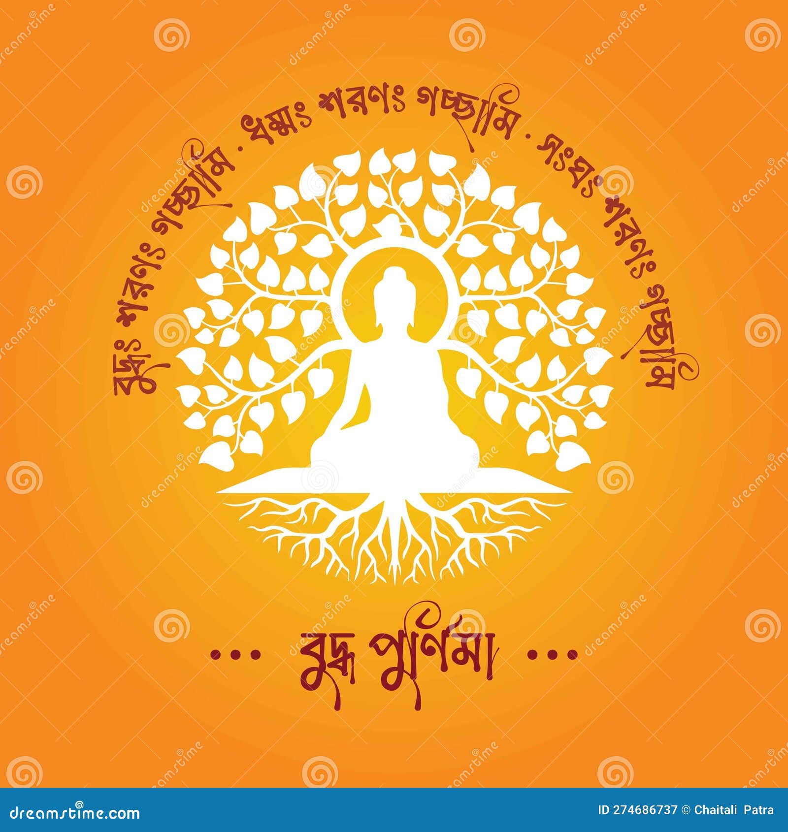 Happy Buddha Purnima Vesak Lord Buddha in Meditation Under Tree at ...