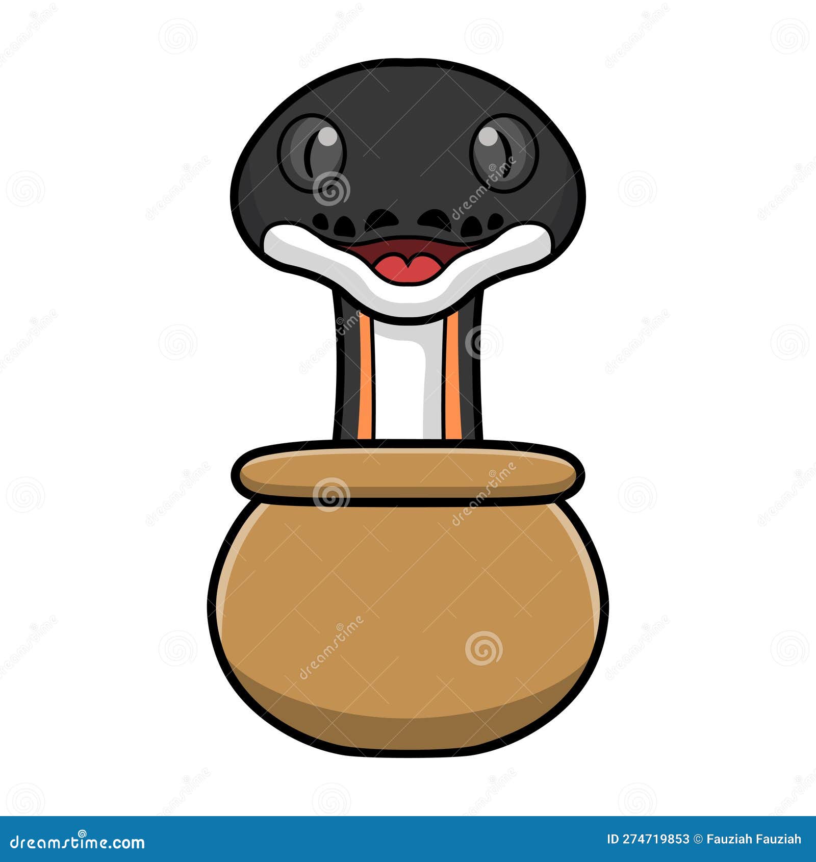 Cute Gold Albertisi Snake Cartoon Inside the Sack Stock Vector ...