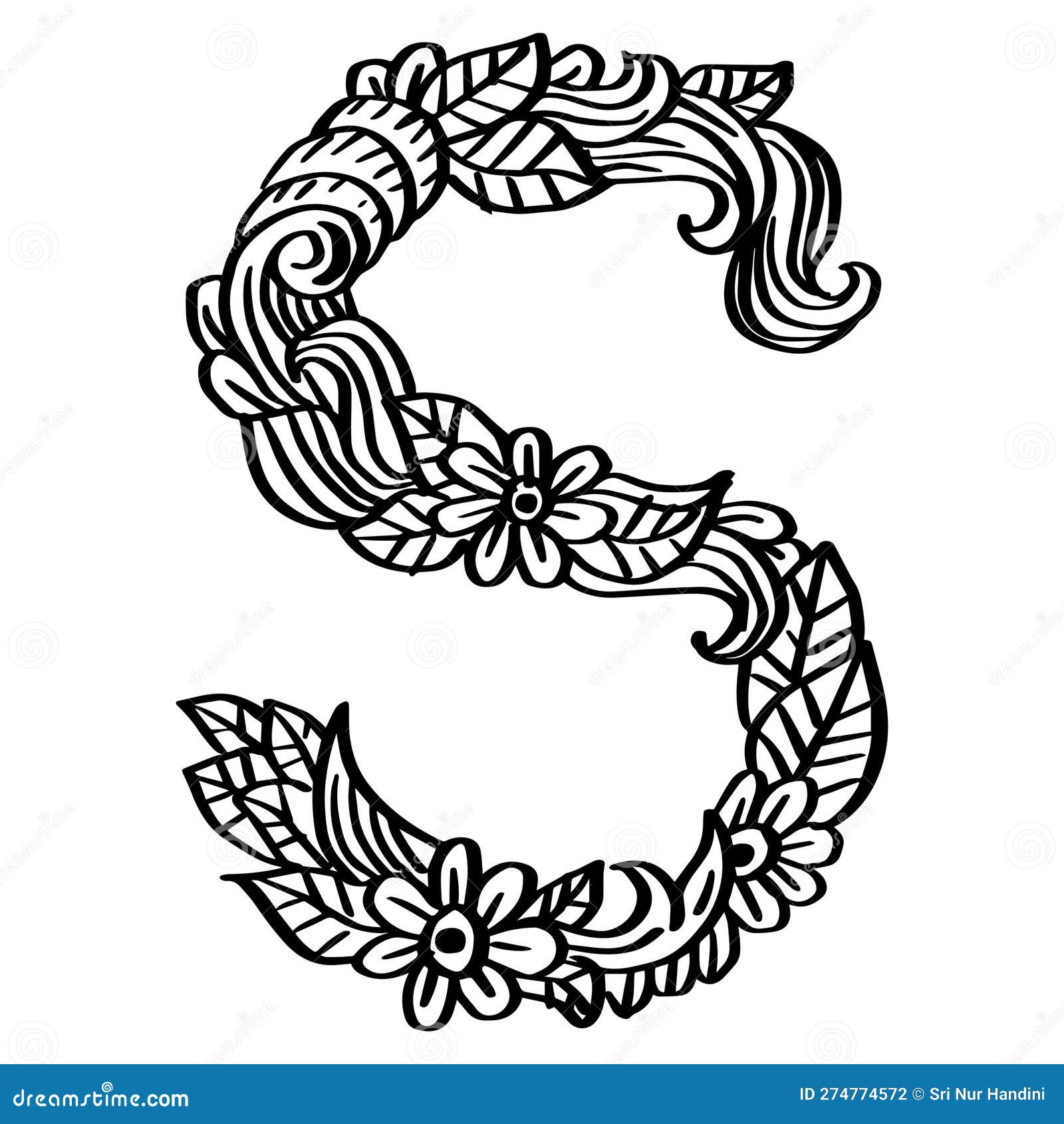 Hand Drawn Doodle Alphabet Letter S Stock Illustration - Illustration ...