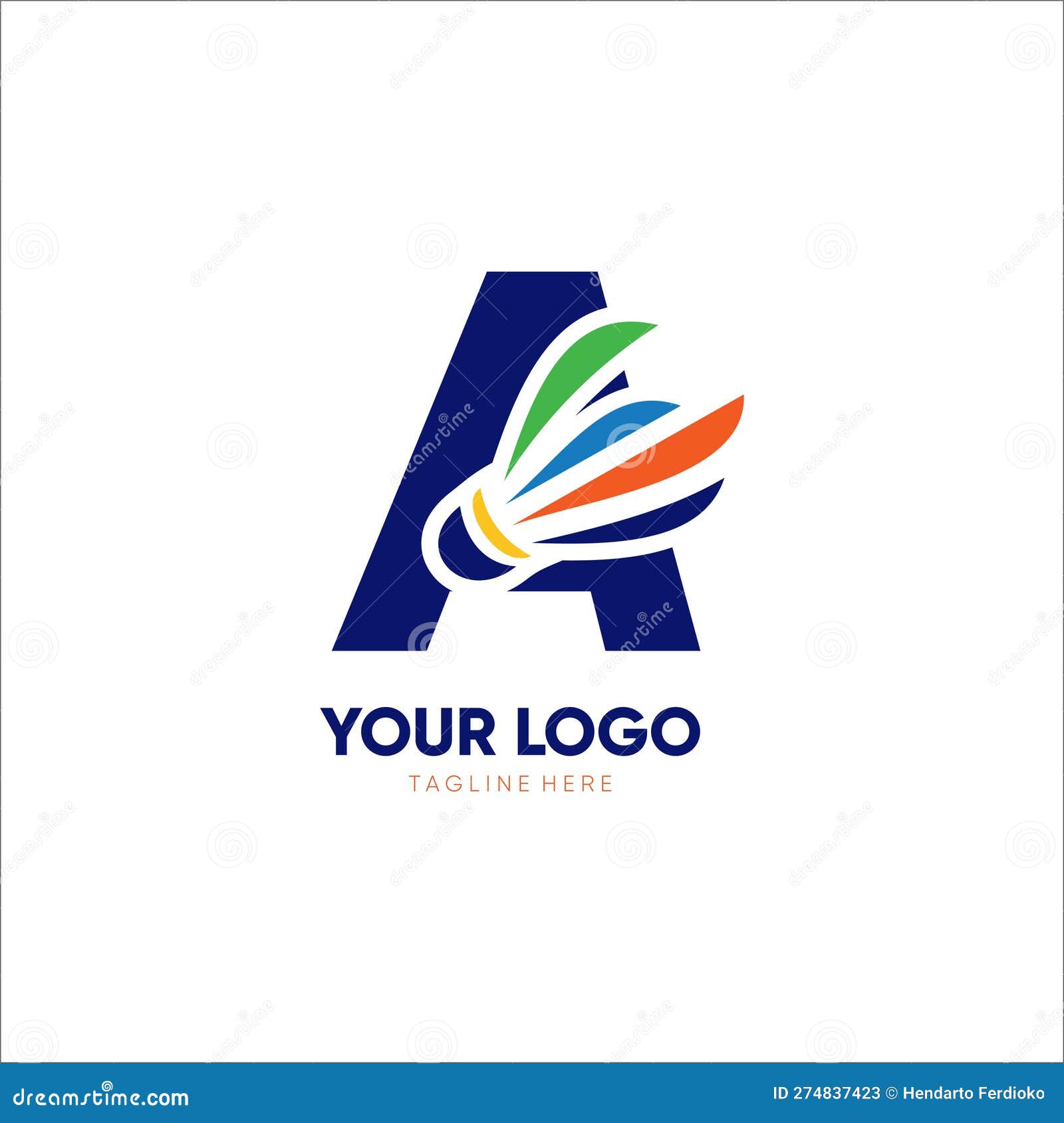 Letter a Initial Shuttlecock Logo Design Vector Icon Graphic Emblem ...