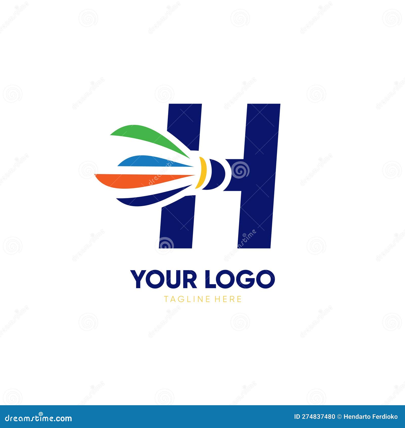 Letter H Initial Shuttlecock Logo Design Vector Icon Graphic Emblem ...