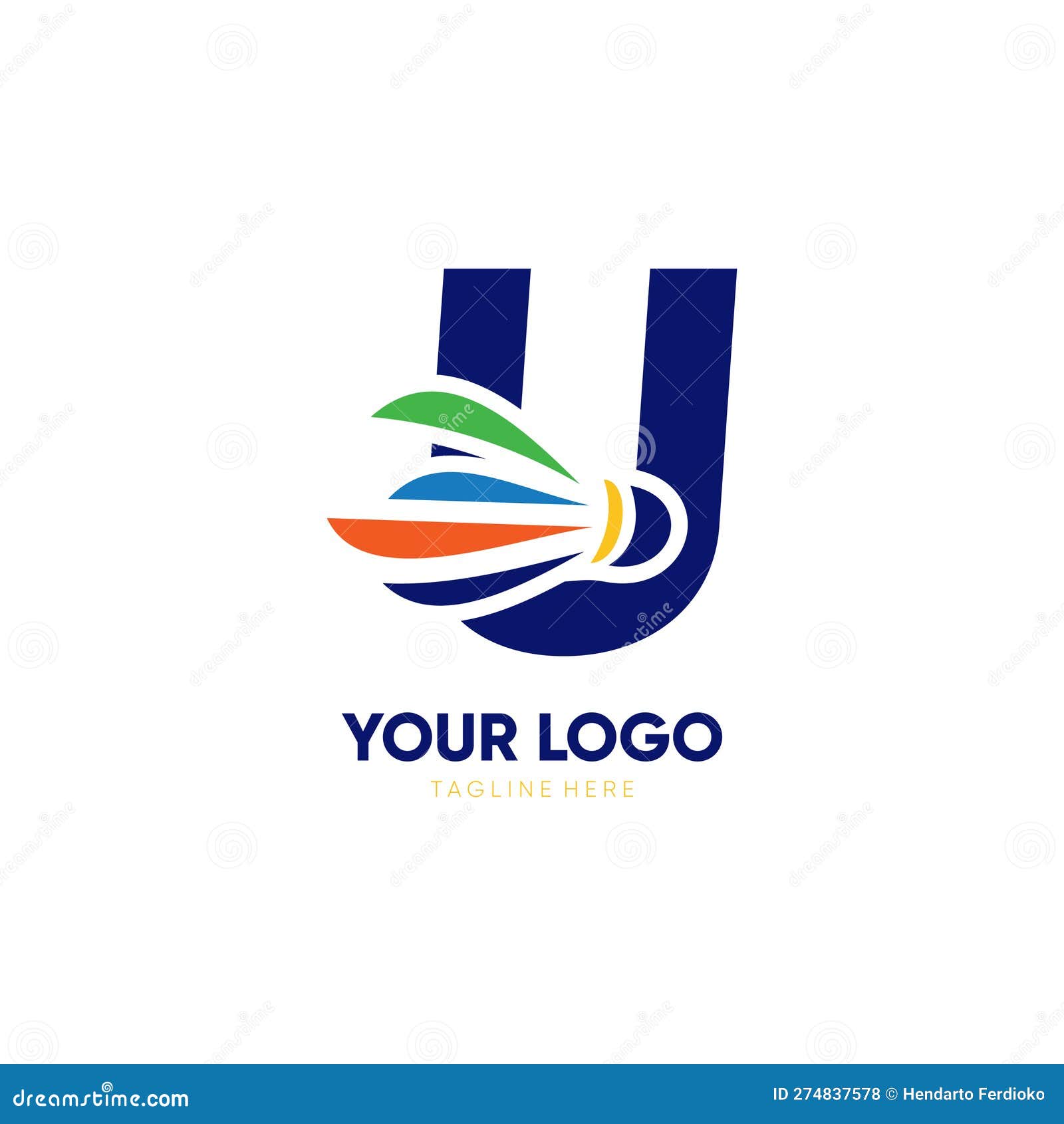 Letter U Initial Shuttlecock Logo Design Vector Icon Graphic Emblem ...