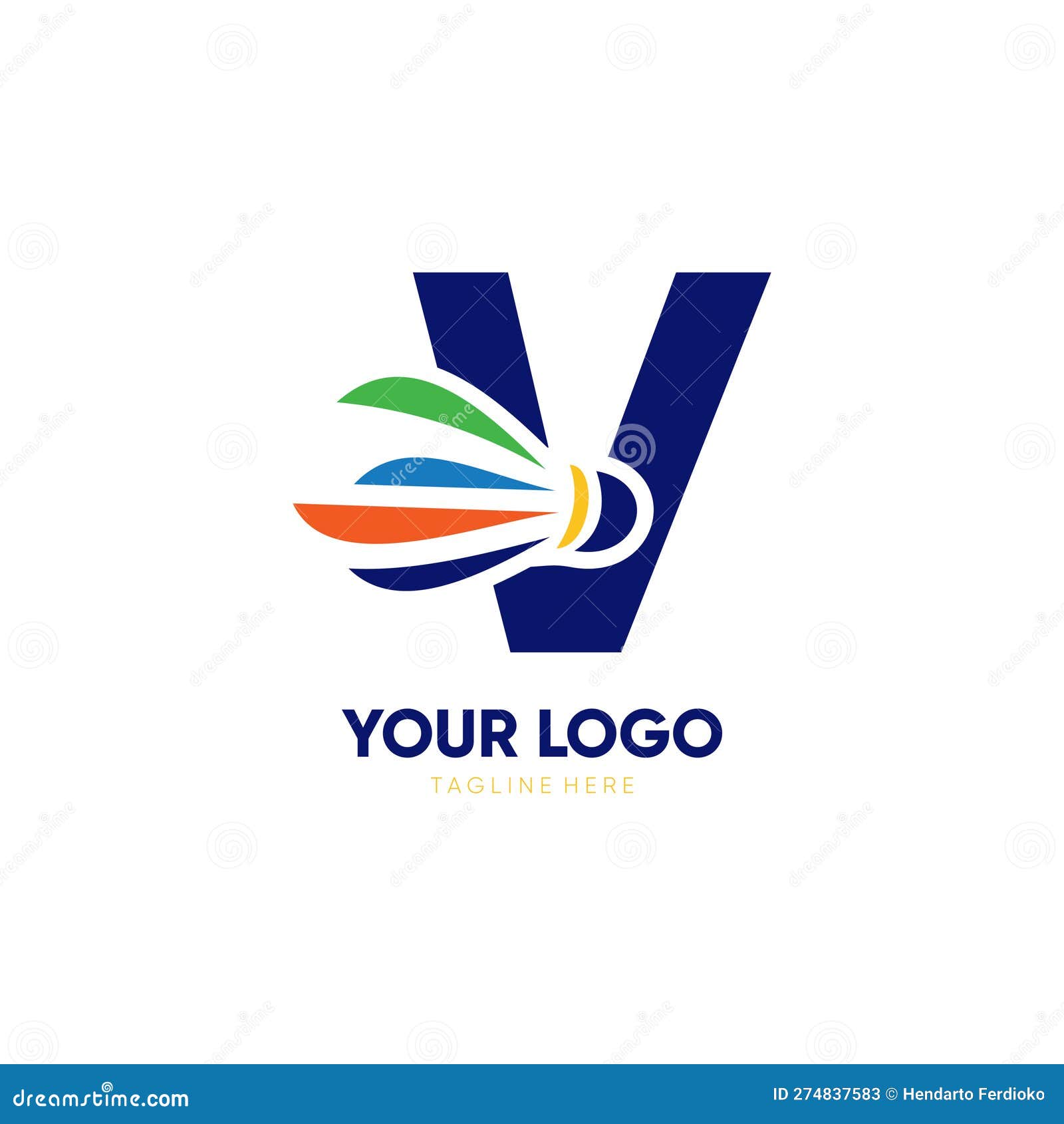 Letter V Initial Shuttlecock Logo Design Vector Icon Graphic Emblem ...