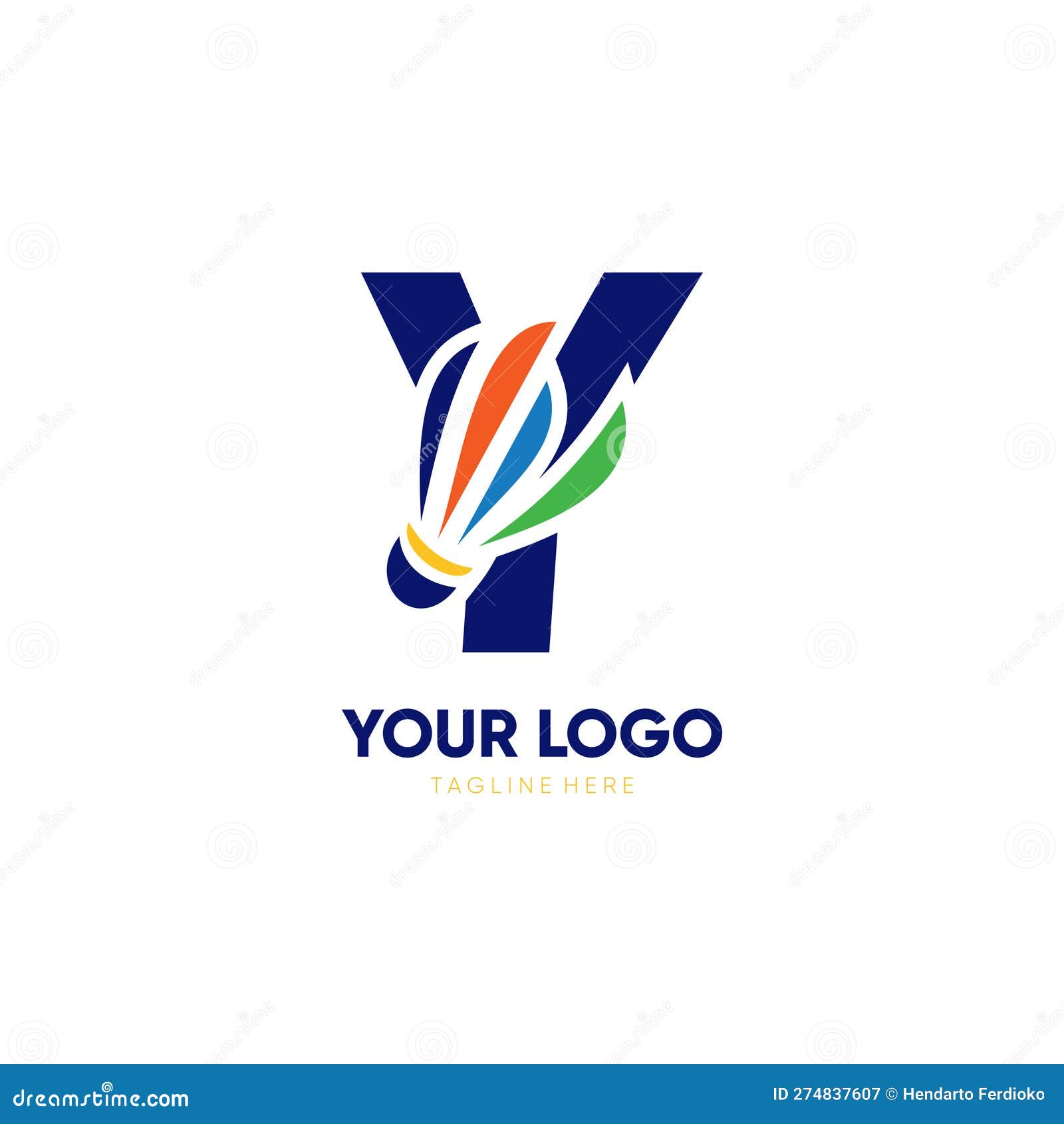 Letter Y Initial Shuttlecock Logo Design Vector Icon Graphic Emblem ...