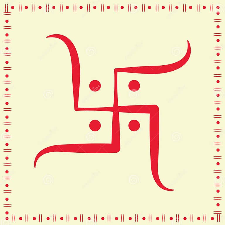 Red Swastik, Indian Spiritual Symbol, Hinduism Swastik Illustration ...