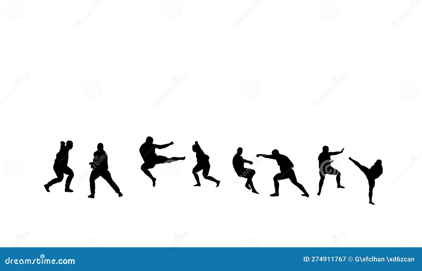 The Silhouettes Fighting in Front of the Fight Text Stock Vector ...