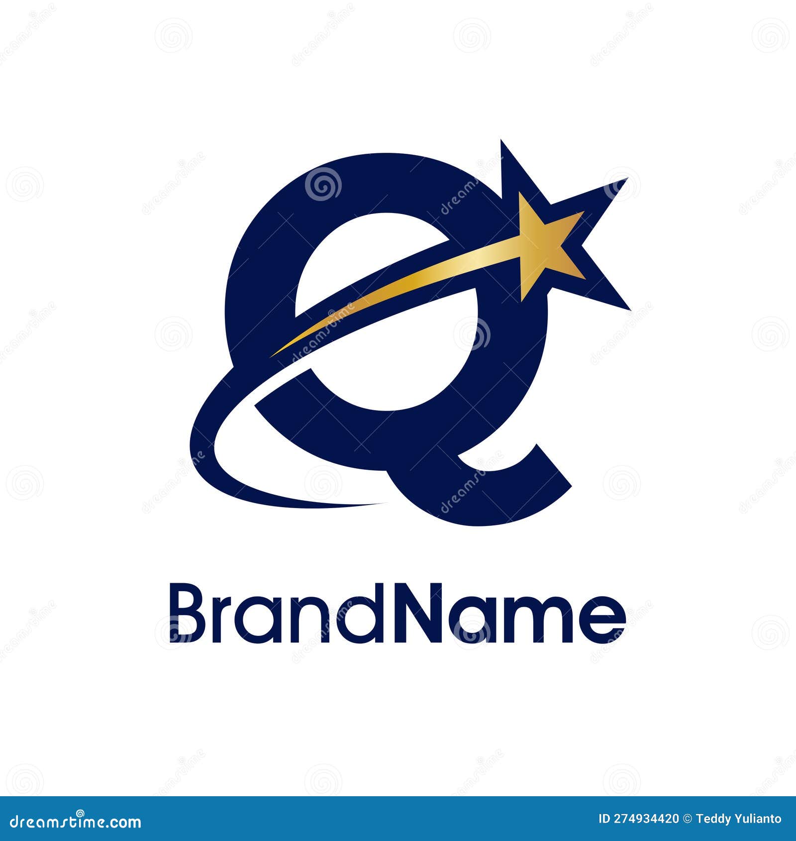 Initial Q Star Logo stock vector. Illustration of fitness - 274934420