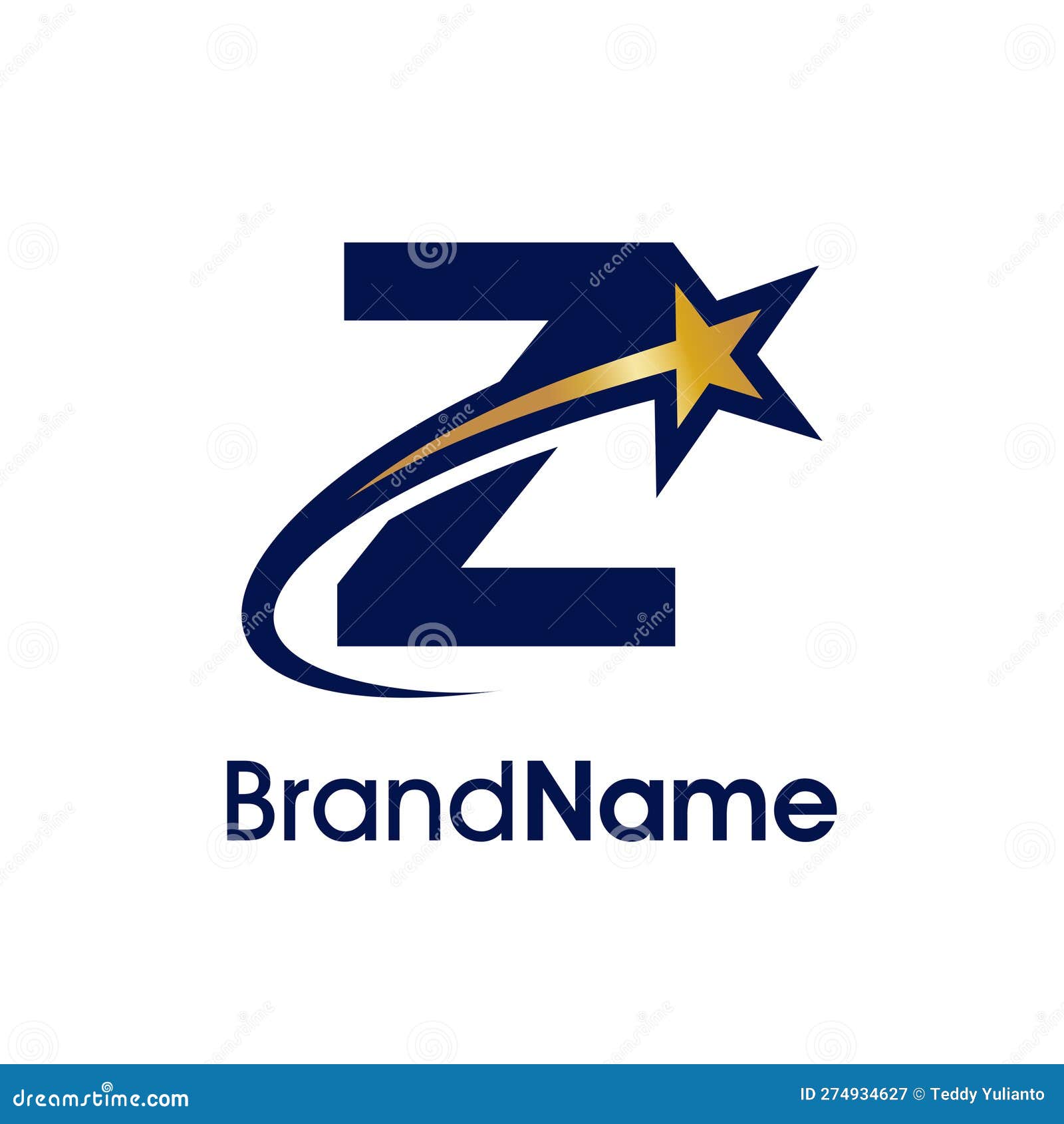 Initial Z Star Logo stock vector. Illustration of icon - 274934627