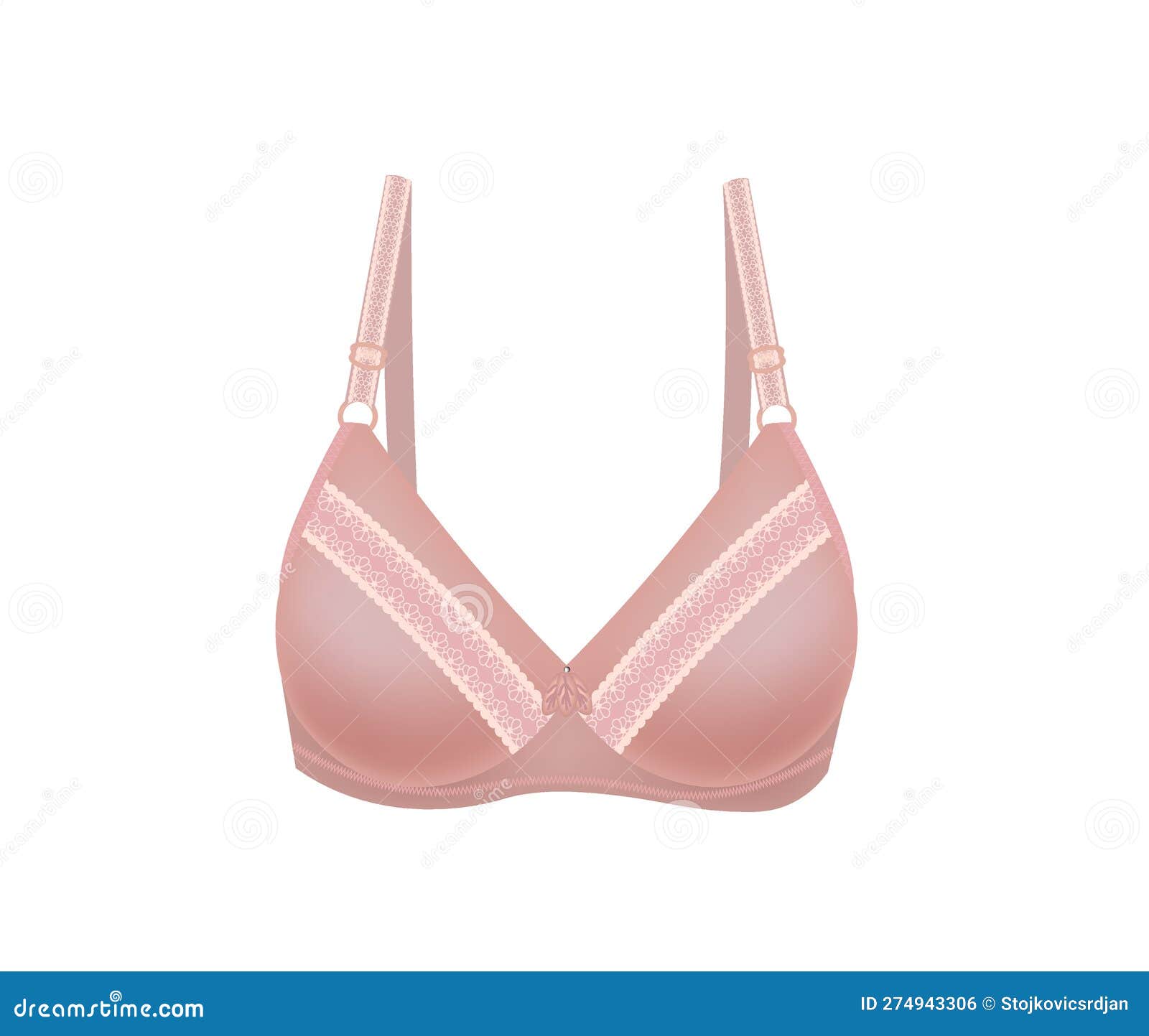 Pink woman bra stock vector. Illustration of design - 274943306