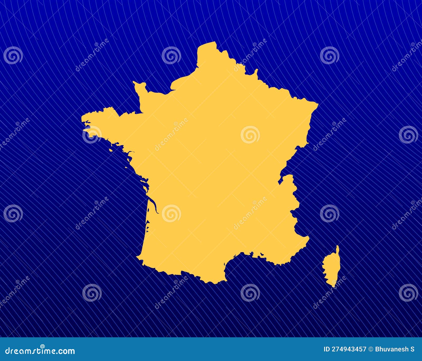 Blue Gradient Background, Yellow Map and Curved Lines Design of the ...