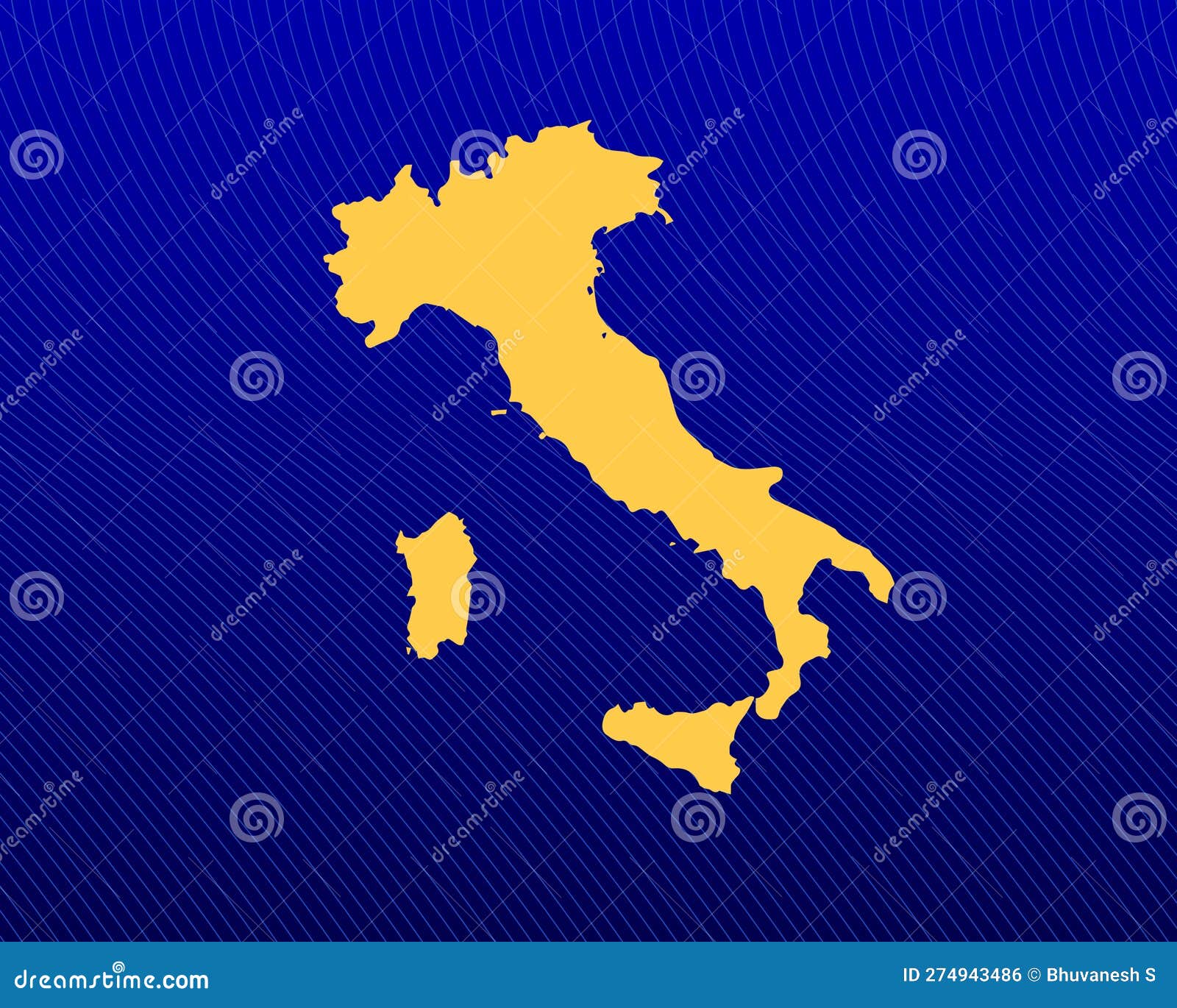 Blue Gradient Background, Yellow Map and Curved Lines Design of the ...