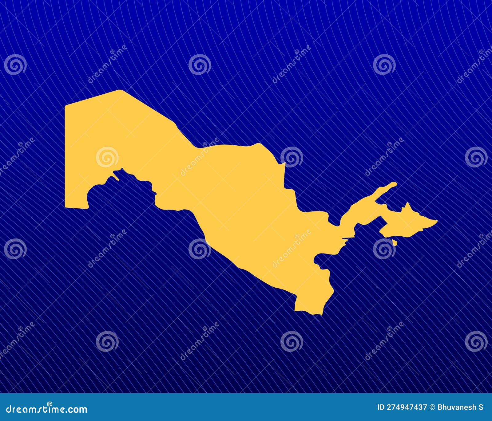 Blue Gradient Background, Yellow Map and Curved Lines Design of the ...