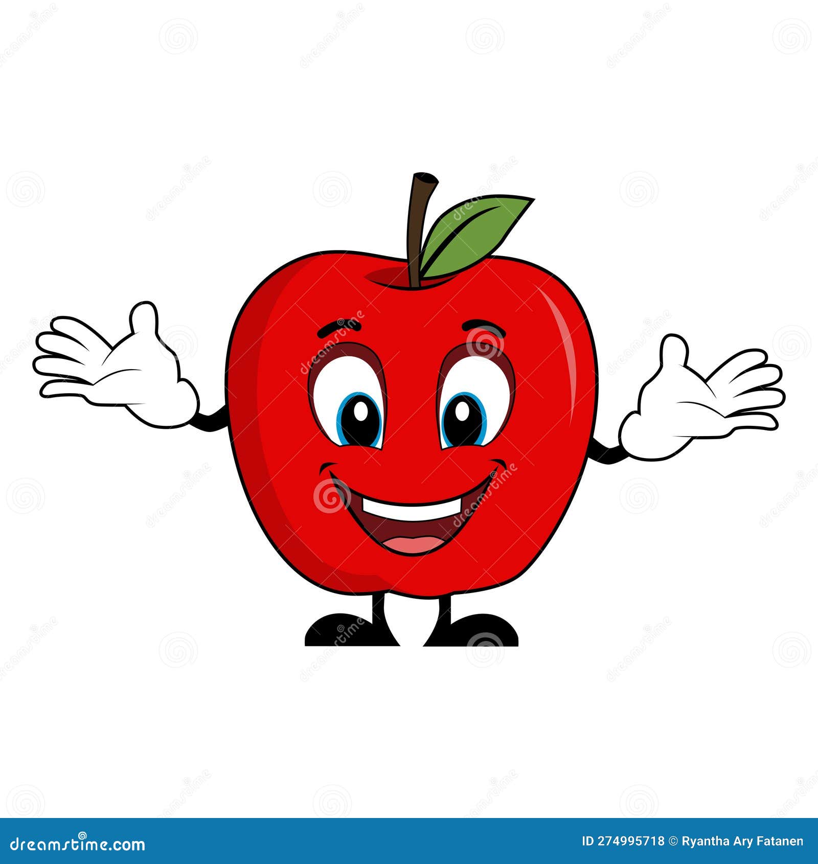 Apple Mascot Character Cute Cartoon Vector | CartoonDealer.com #174461325