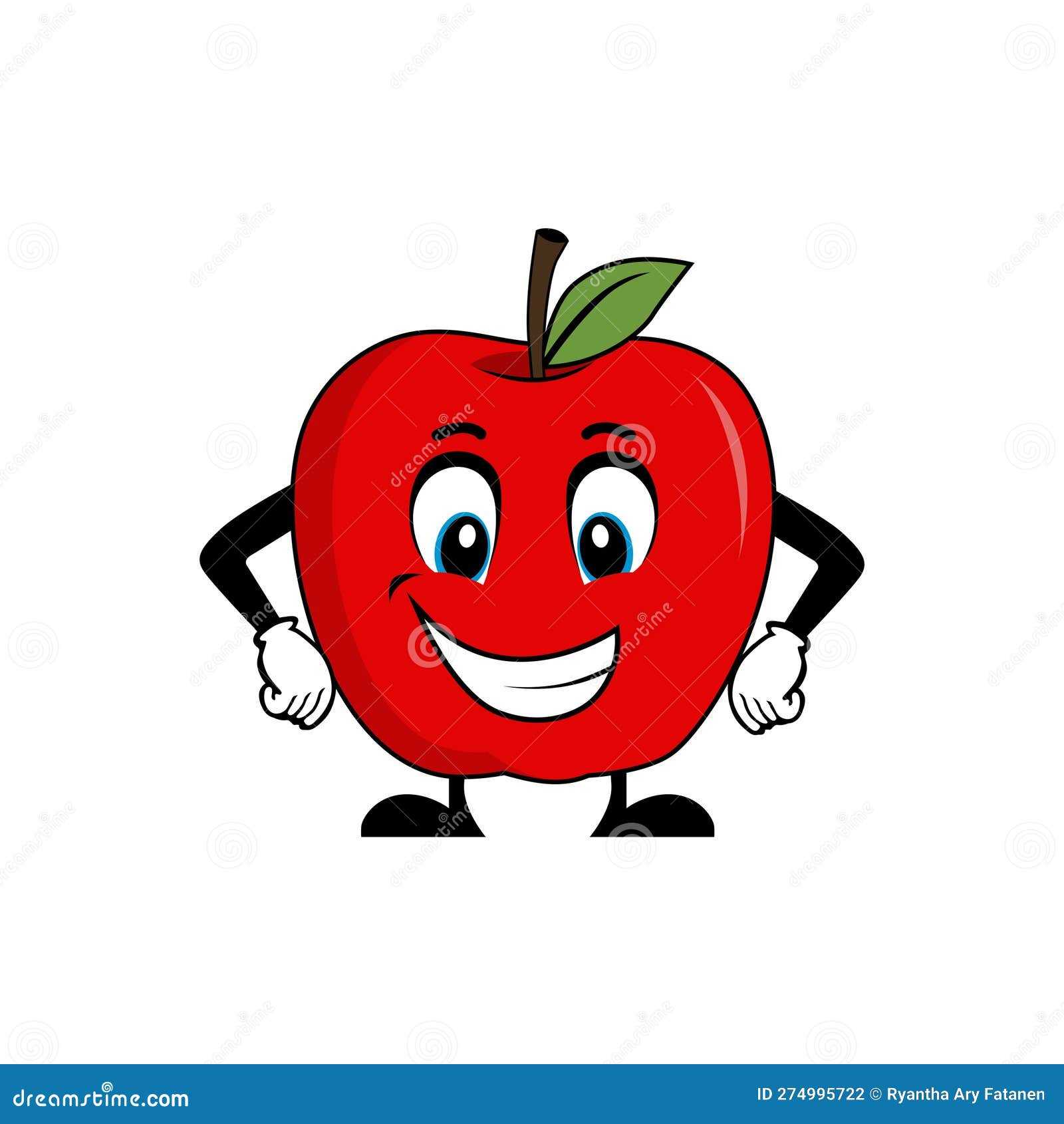 Smiling Apple Cartoon Figure Royalty-Free Illustration | CartoonDealer ...