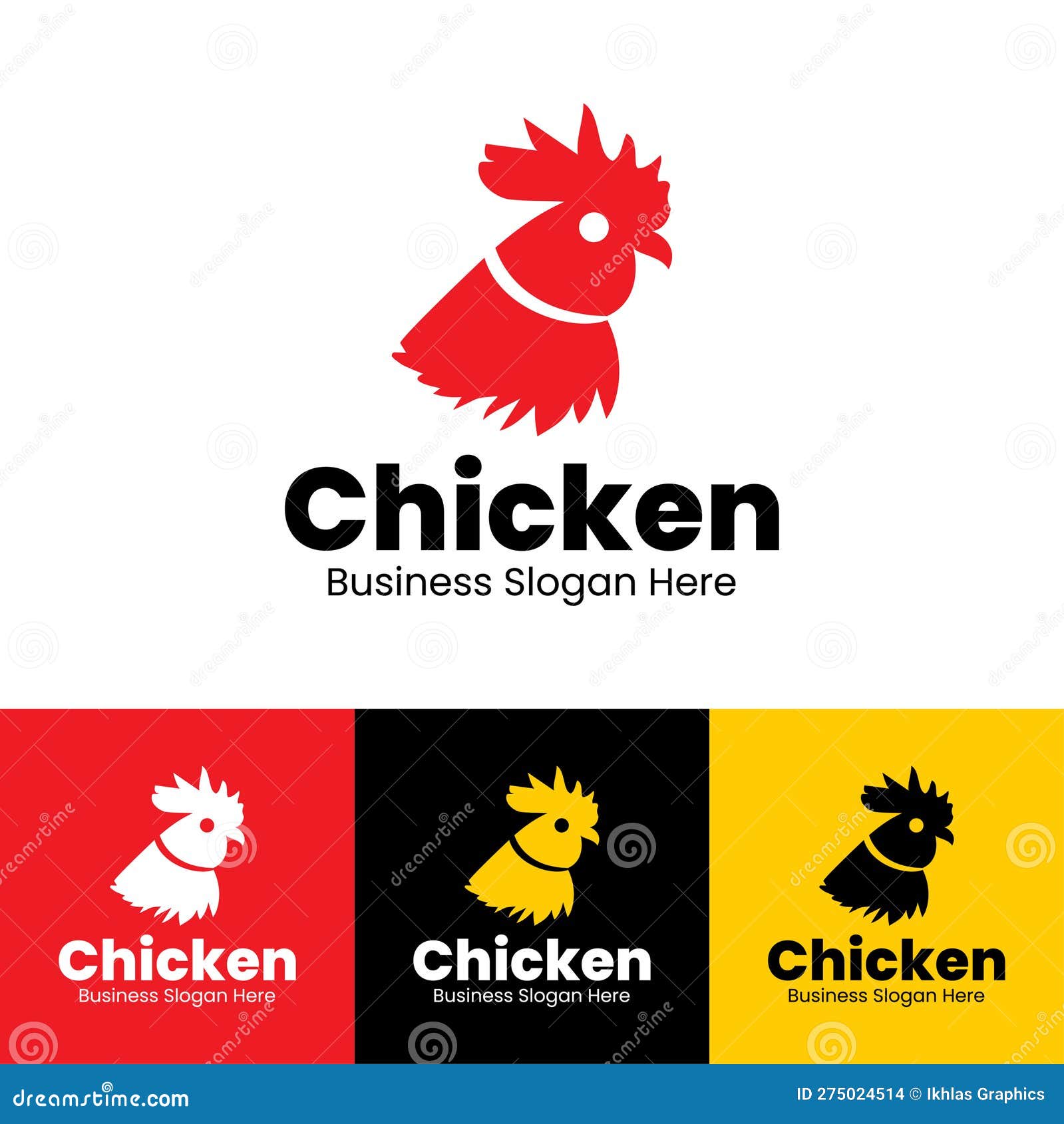 Chicken Rooster Logo Design Isolated on White Background Stock Vector ...