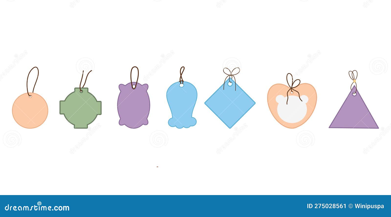 Blank Gift Box Tags or Sale Shopping Labels with Rope Stock Vector ...