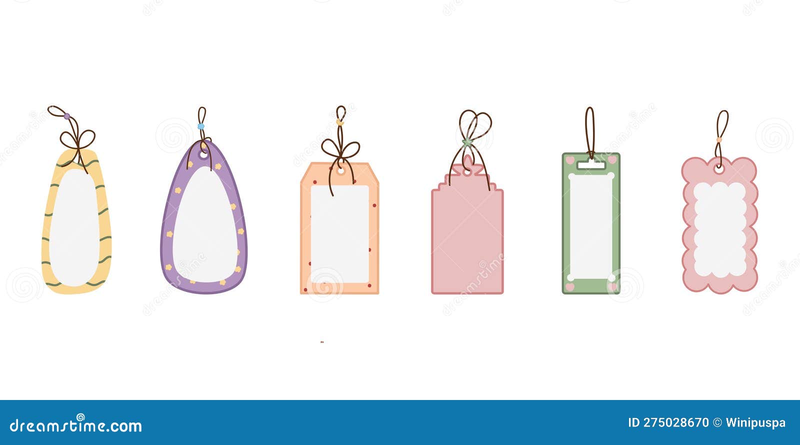 Blank Gift Box Tags or Sale Shopping Labels with Rope Stock Vector ...