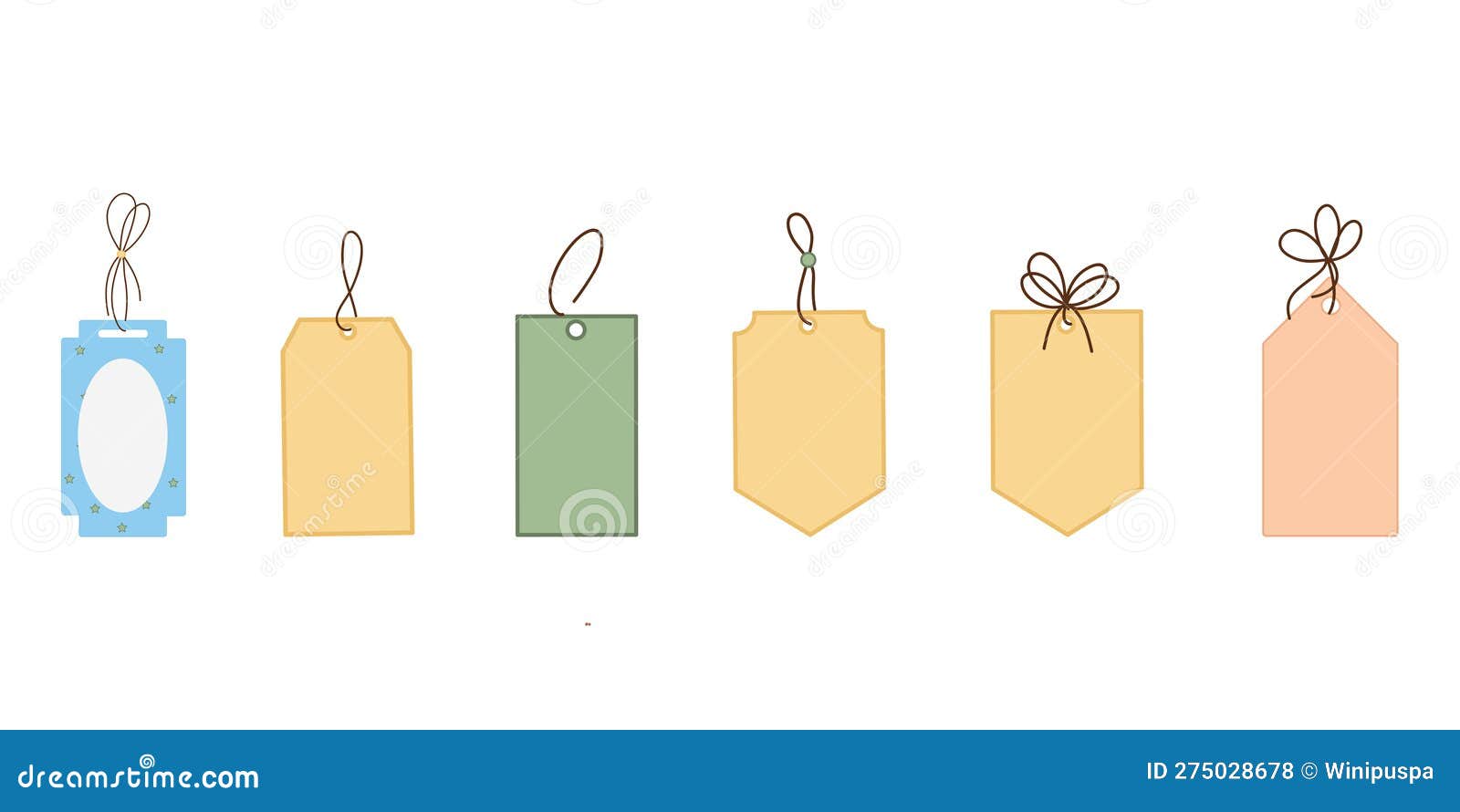 Blank Gift Box Tags or Sale Shopping Labels with Rope Stock Vector ...