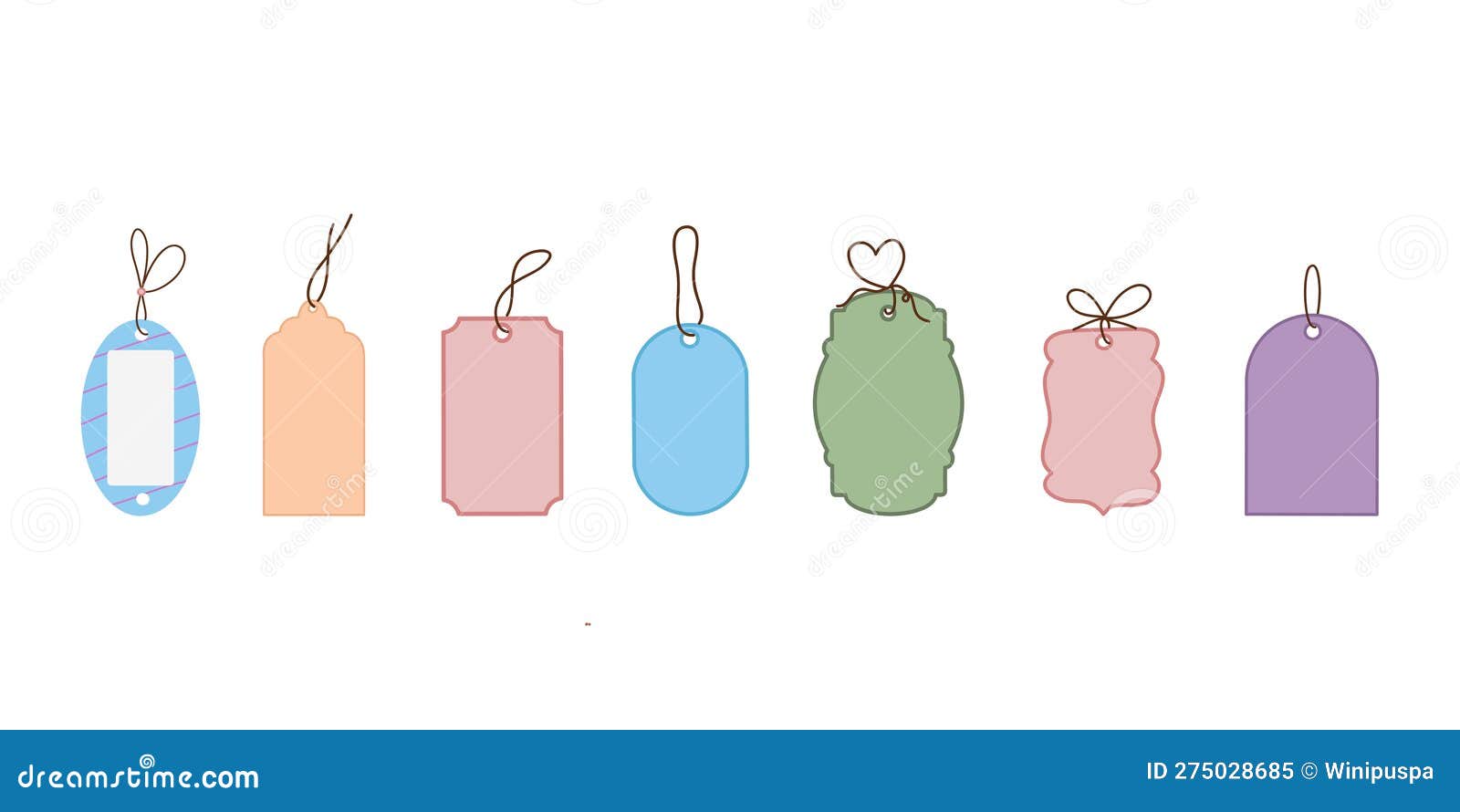 Blank Gift Box Tags or Sale Shopping Labels with Rope Stock Vector ...