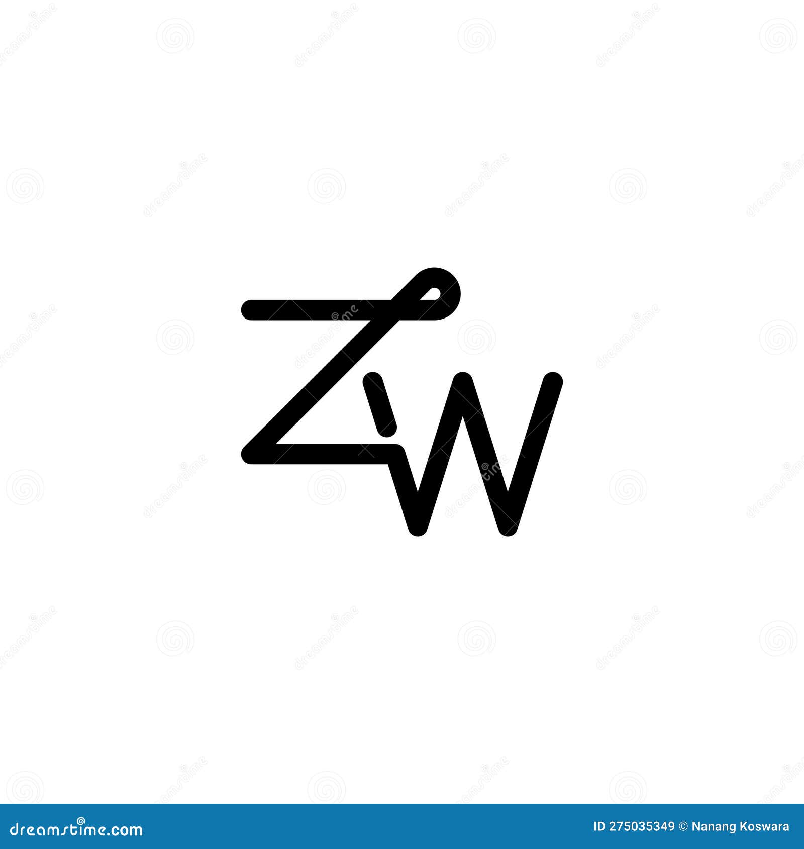 ZW Logo, ZW Monogram, Initial ZW Logo, Letter ZW Logo, Letter ZW Icon ...