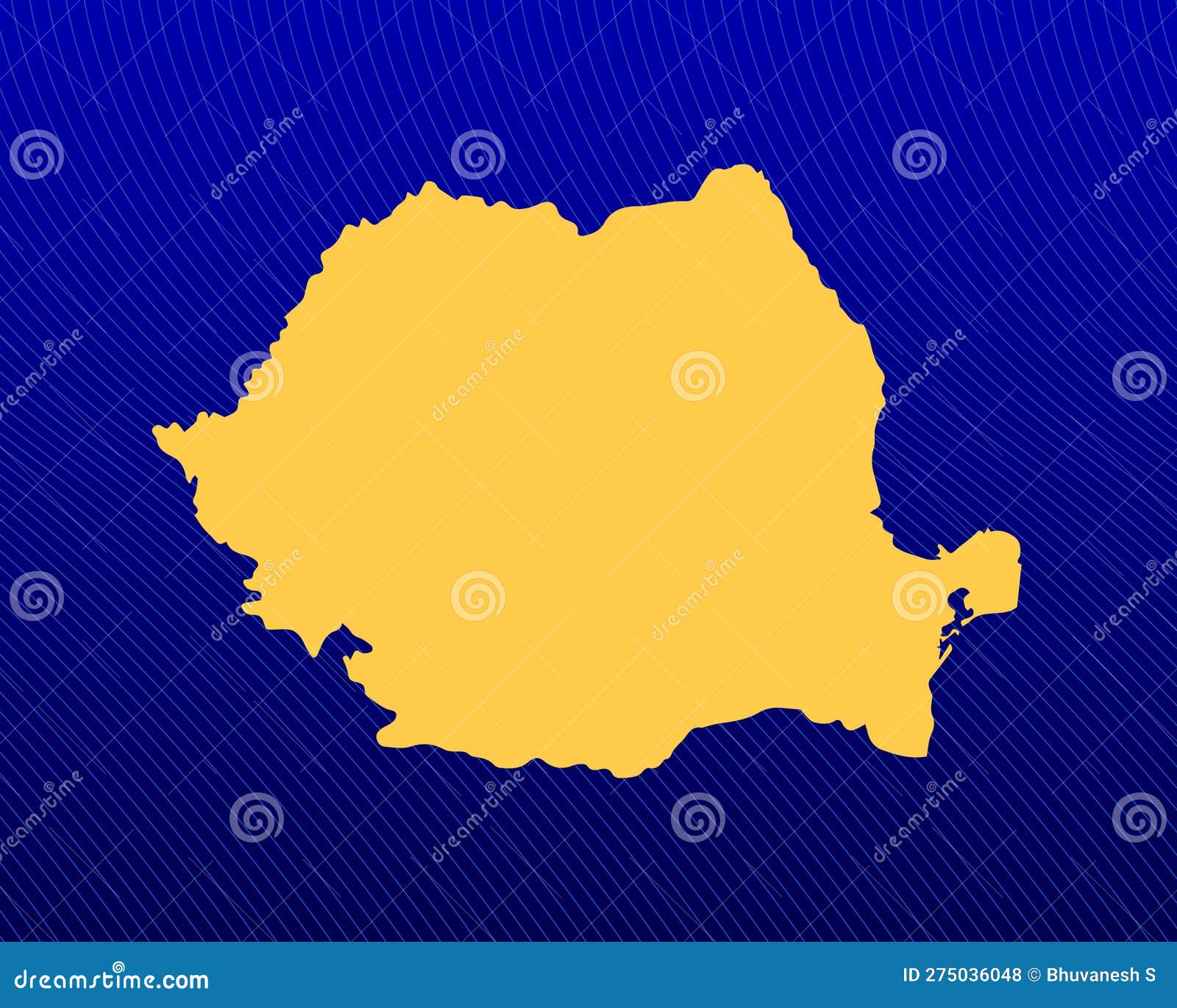 Blue Gradient Background, Yellow Map and Curved Lines Design of the ...