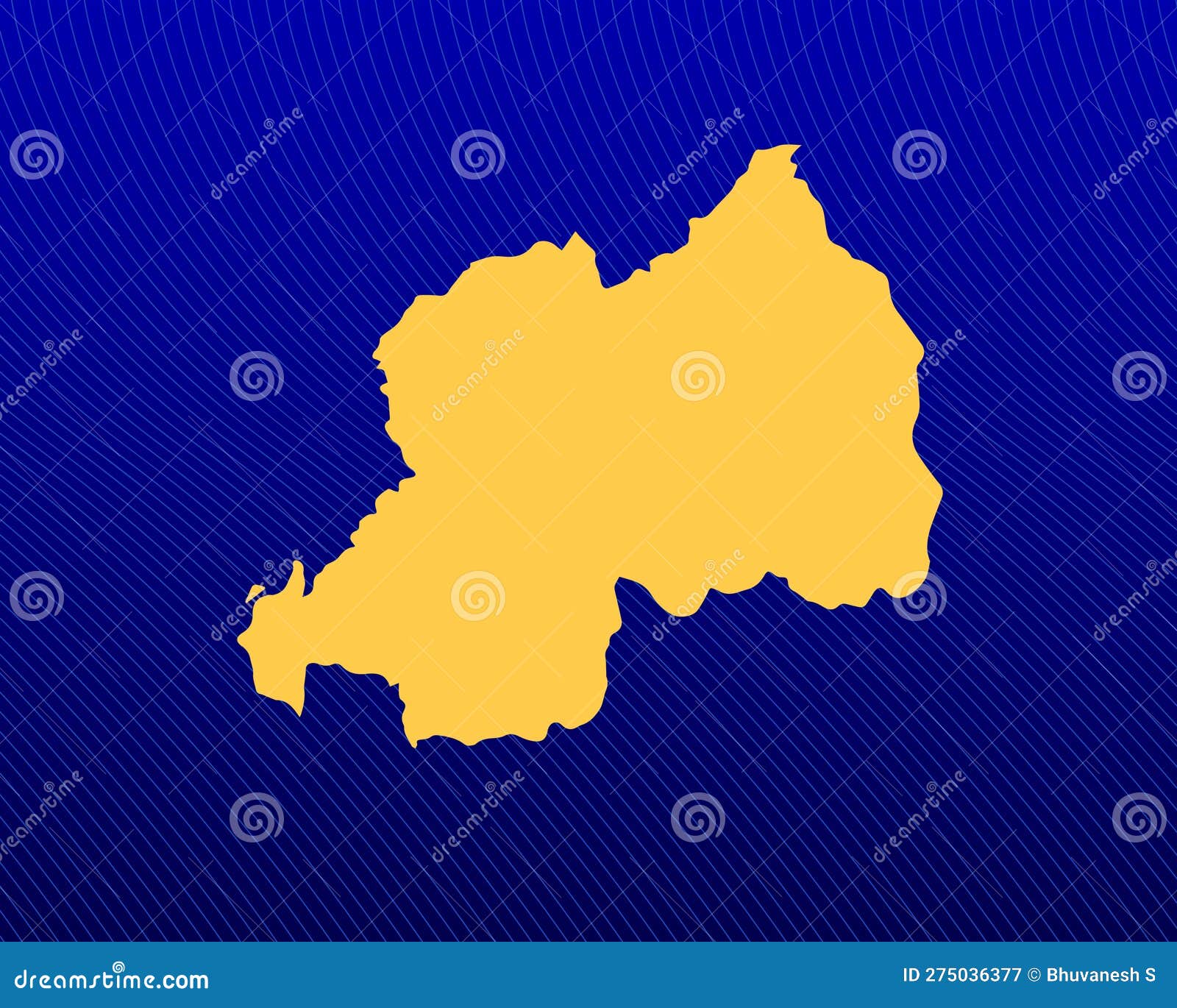 Rwanda Vector Map Isolated On White Background. High-Detailed Black ...