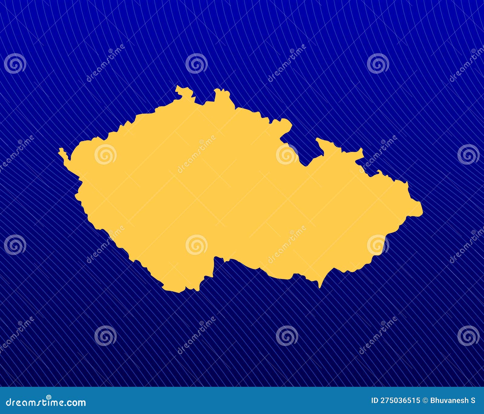 Blue Gradient Background, Yellow Map and Curved Lines Design of the ...