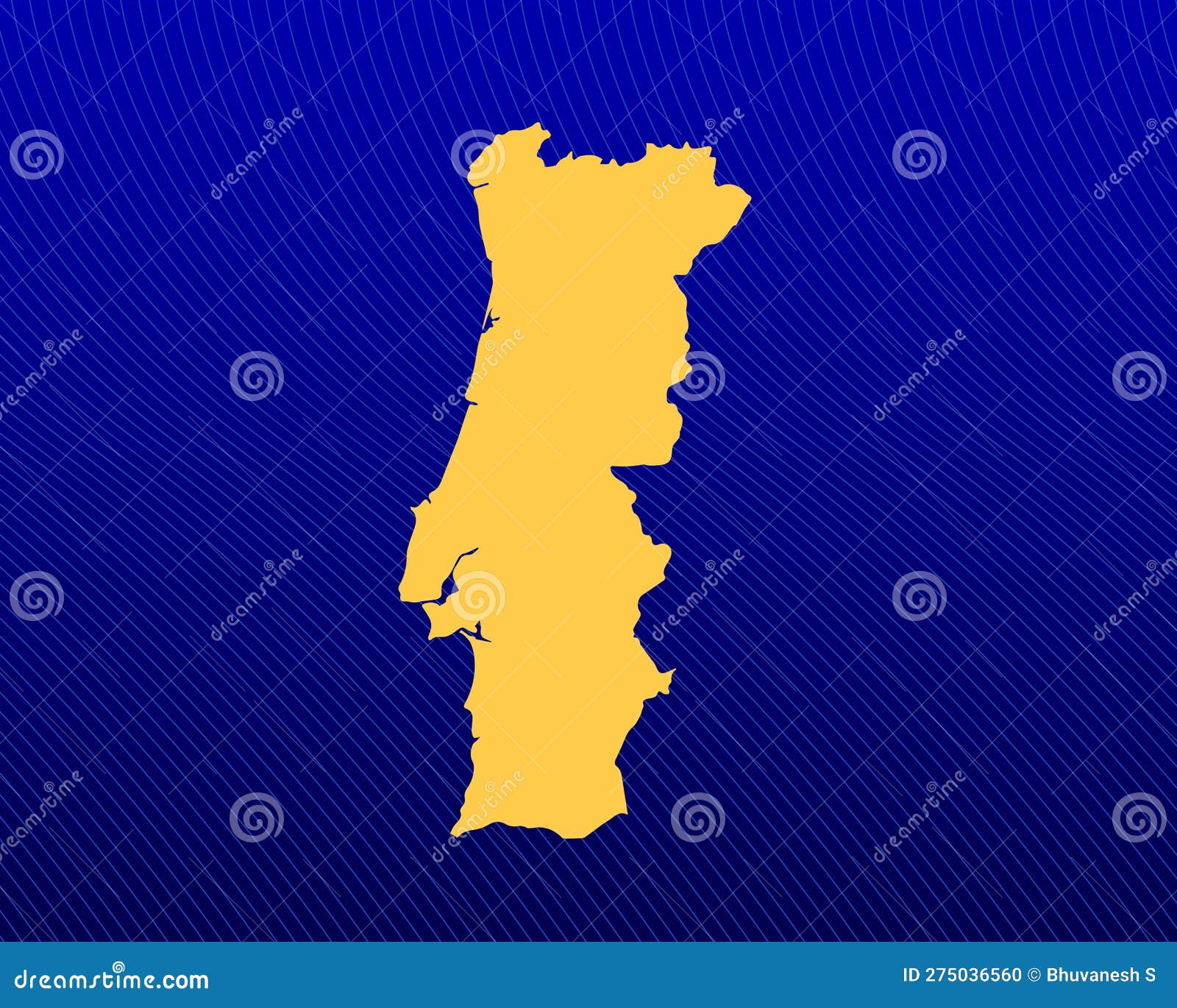 Blue Gradient Background, Yellow Map and Curved Lines Design of the ...