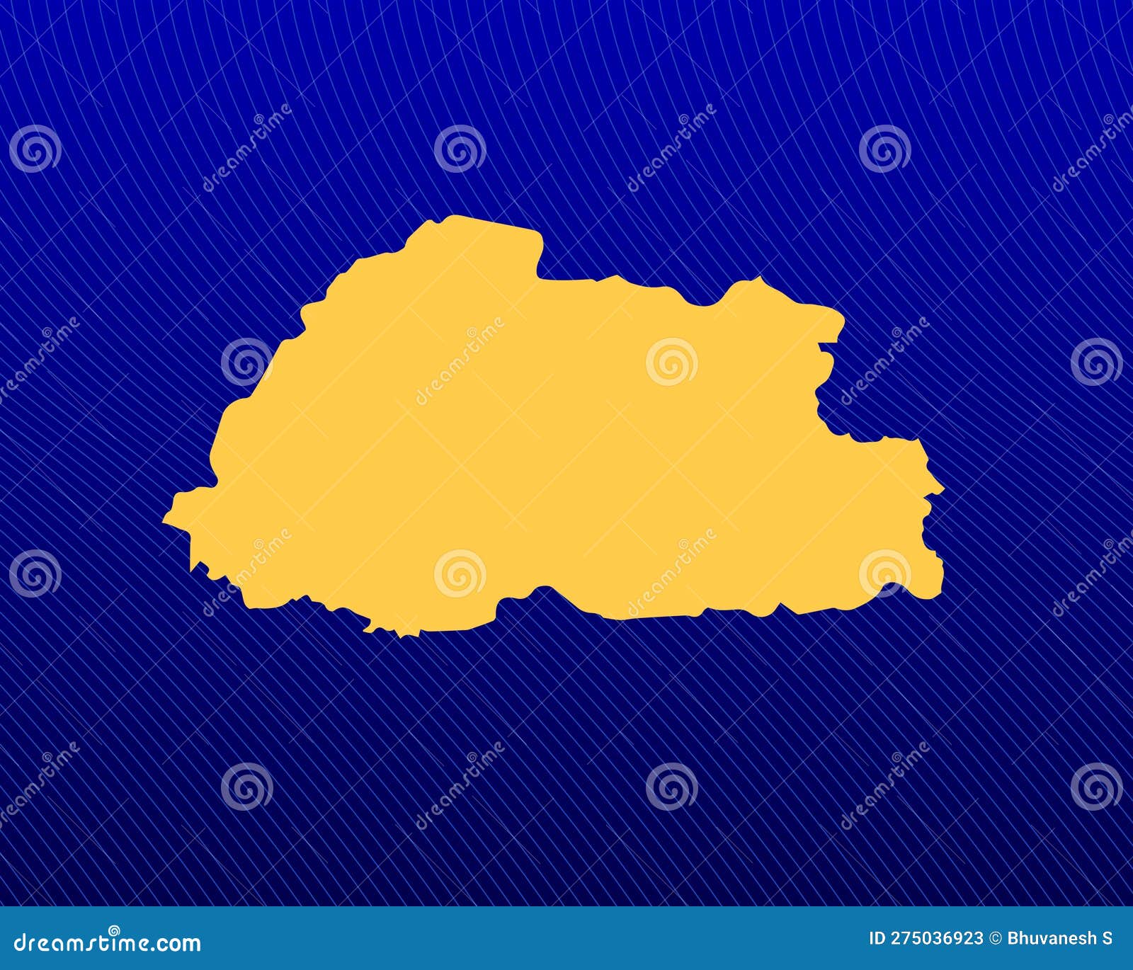 Bhutan Vector Map Isolated On White Background. High-Detailed Black ...