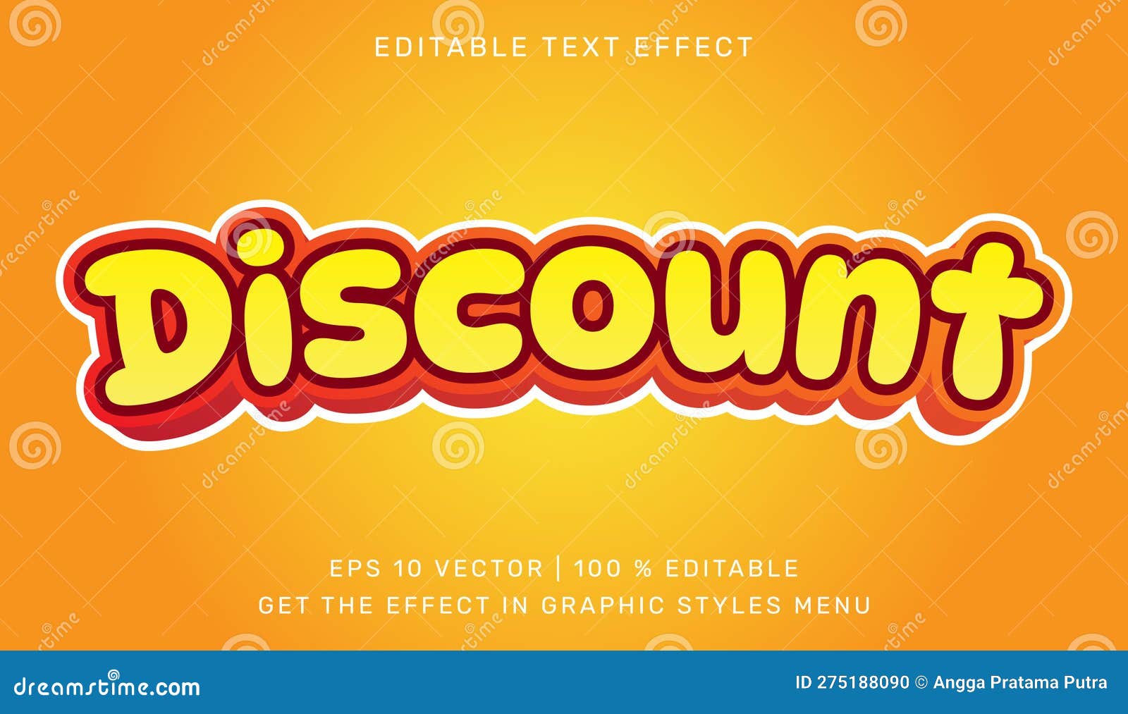 Discount 3d Editable Text Effect Template Stock Vector - Illustration ...