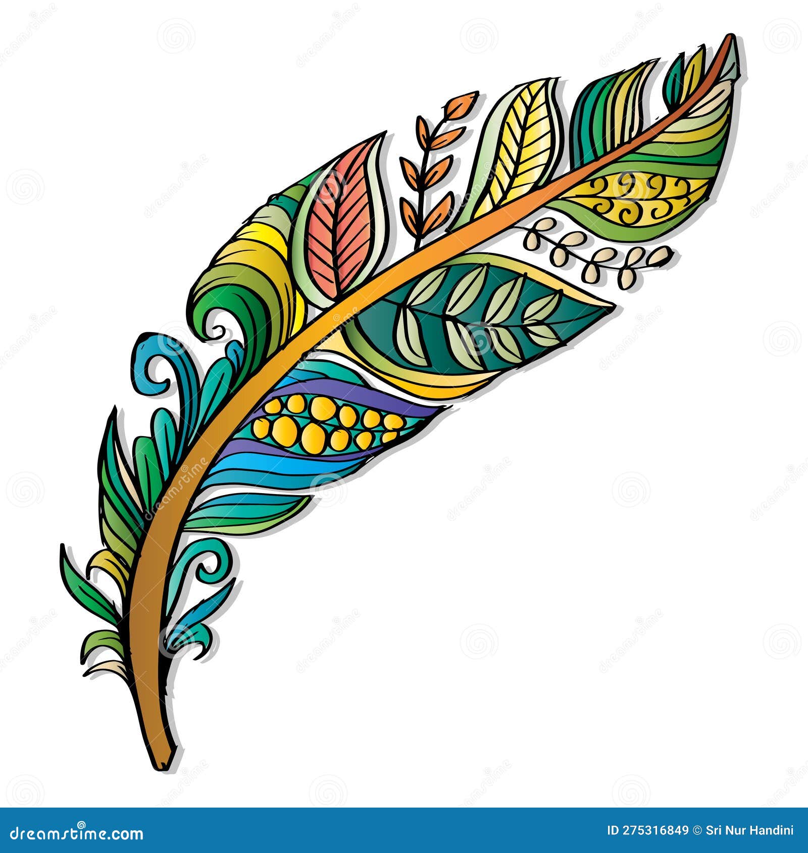 Zentangle Feather Vector Pattern | CartoonDealer.com #93088311