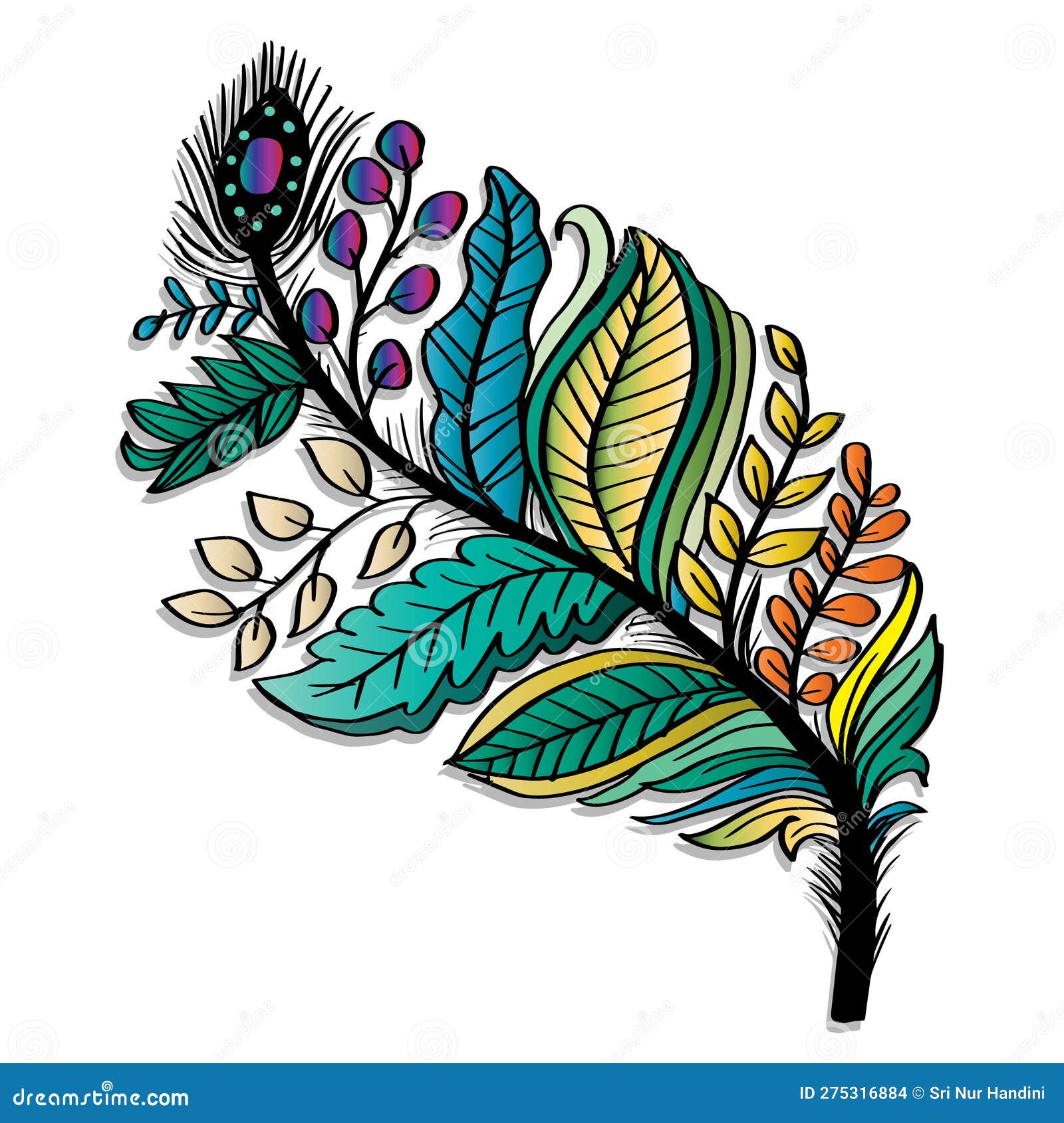 Zentangle Feather Vector Pattern | CartoonDealer.com #93088311