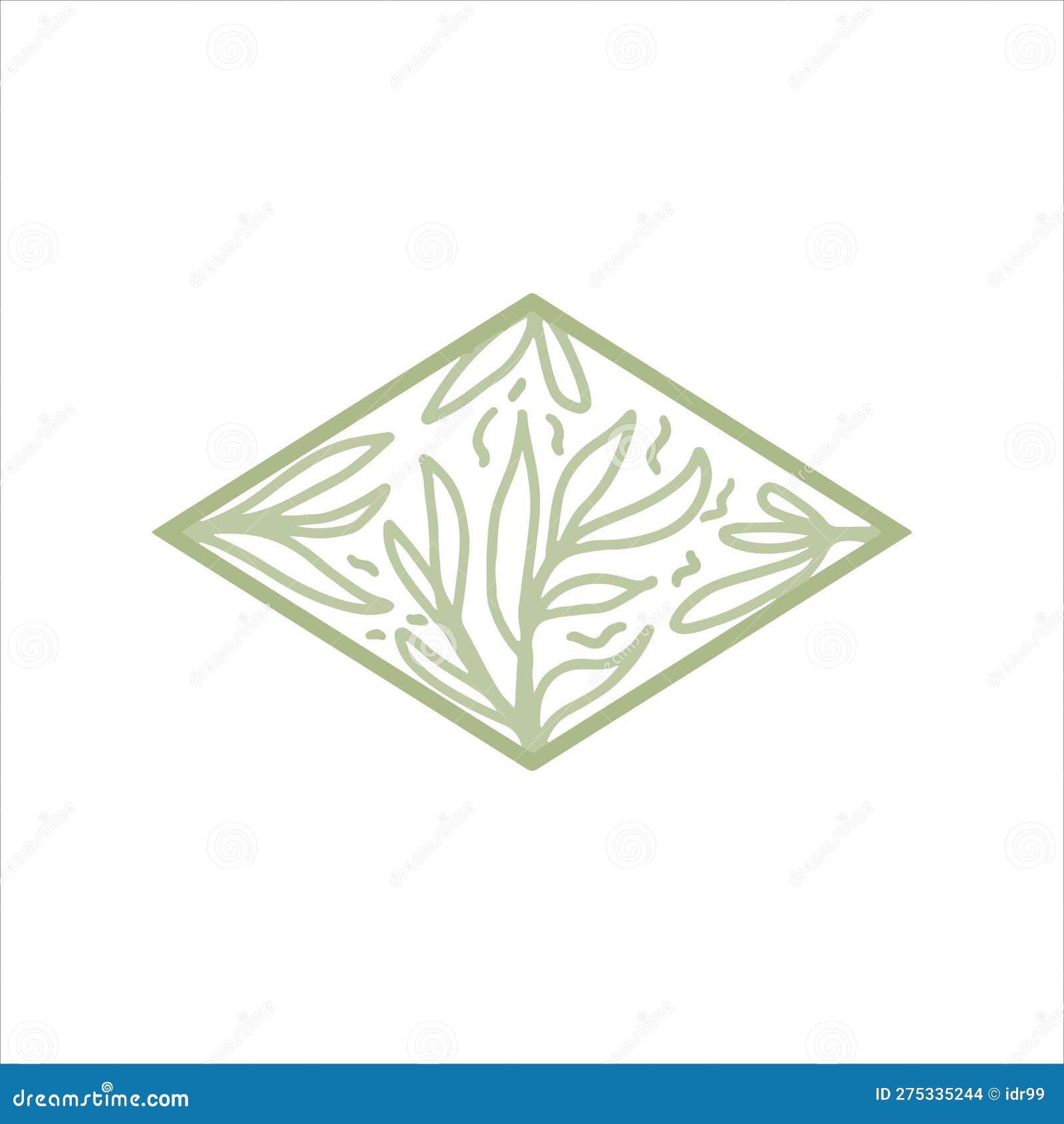 Print Emblem Green Floral Design Vector Symbol Stock Vector ...