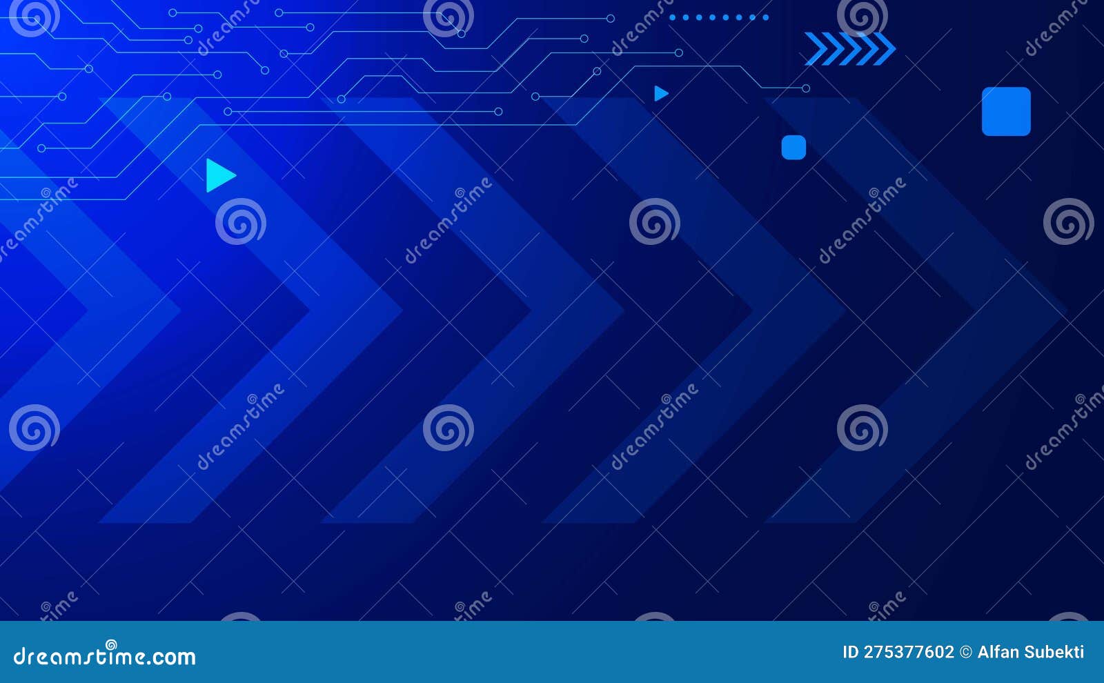Electronic Circuit Board with Arrow and Play Icon Stock Vector ...