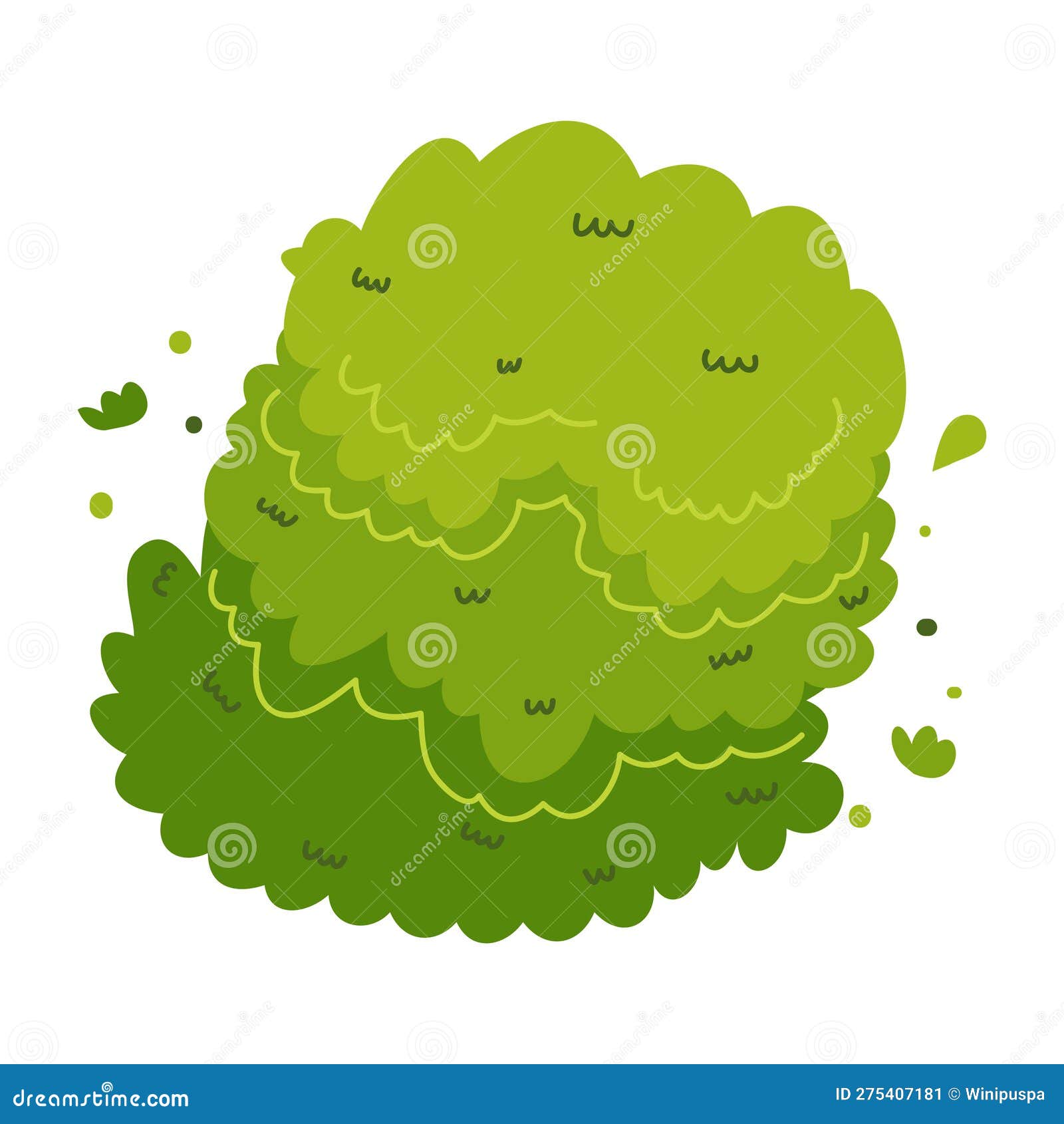 Bushes Cartoon Illustration Stock Vector - Illustration of shrub, green ...