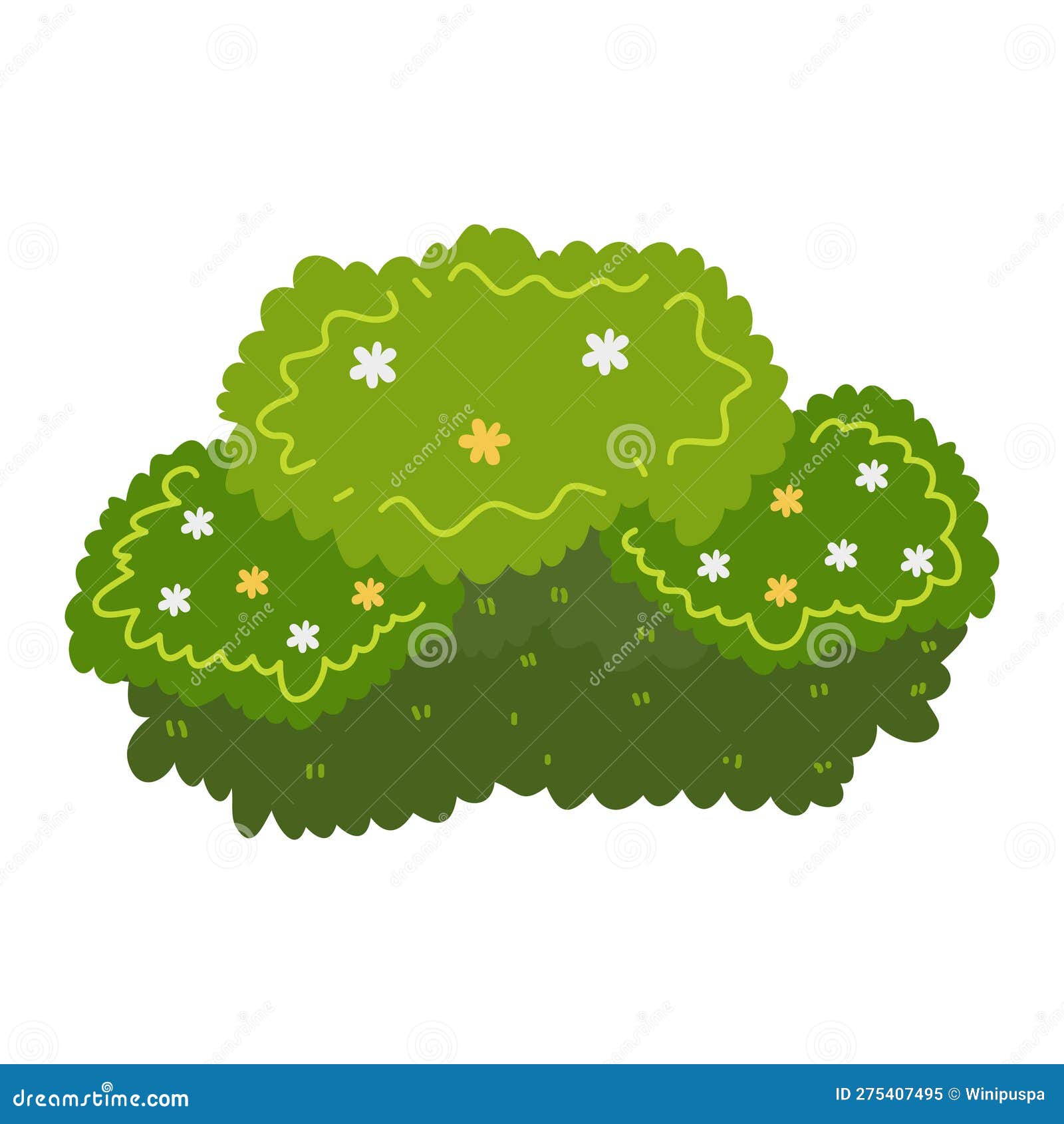 Bushes Cartoon Illustration Stock Vector - Illustration of print ...
