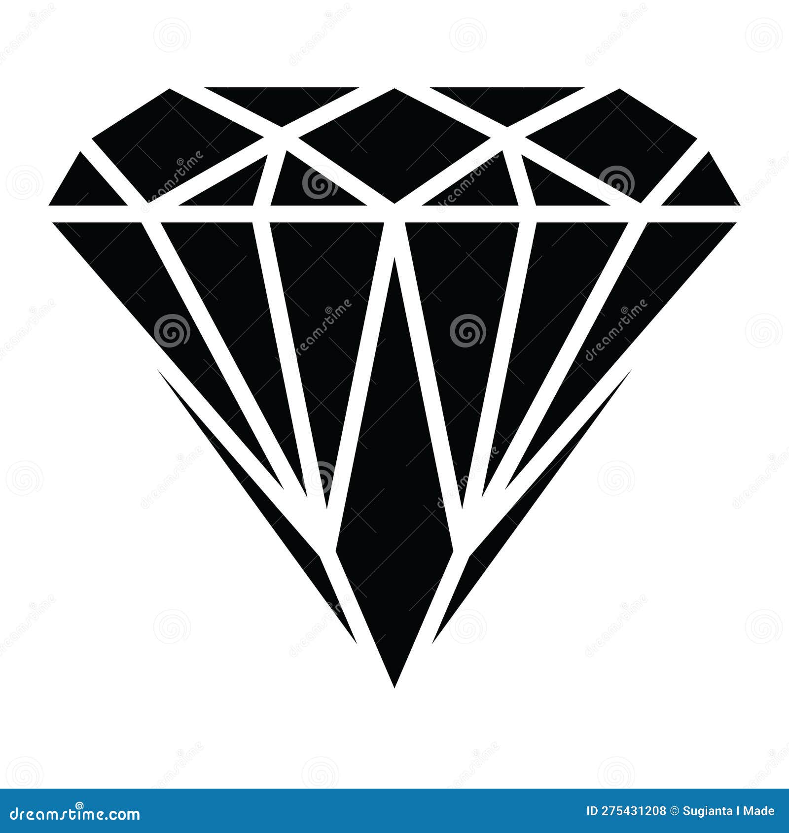 Diamond crystal vector stock vector. Illustration of symbol - 275431208