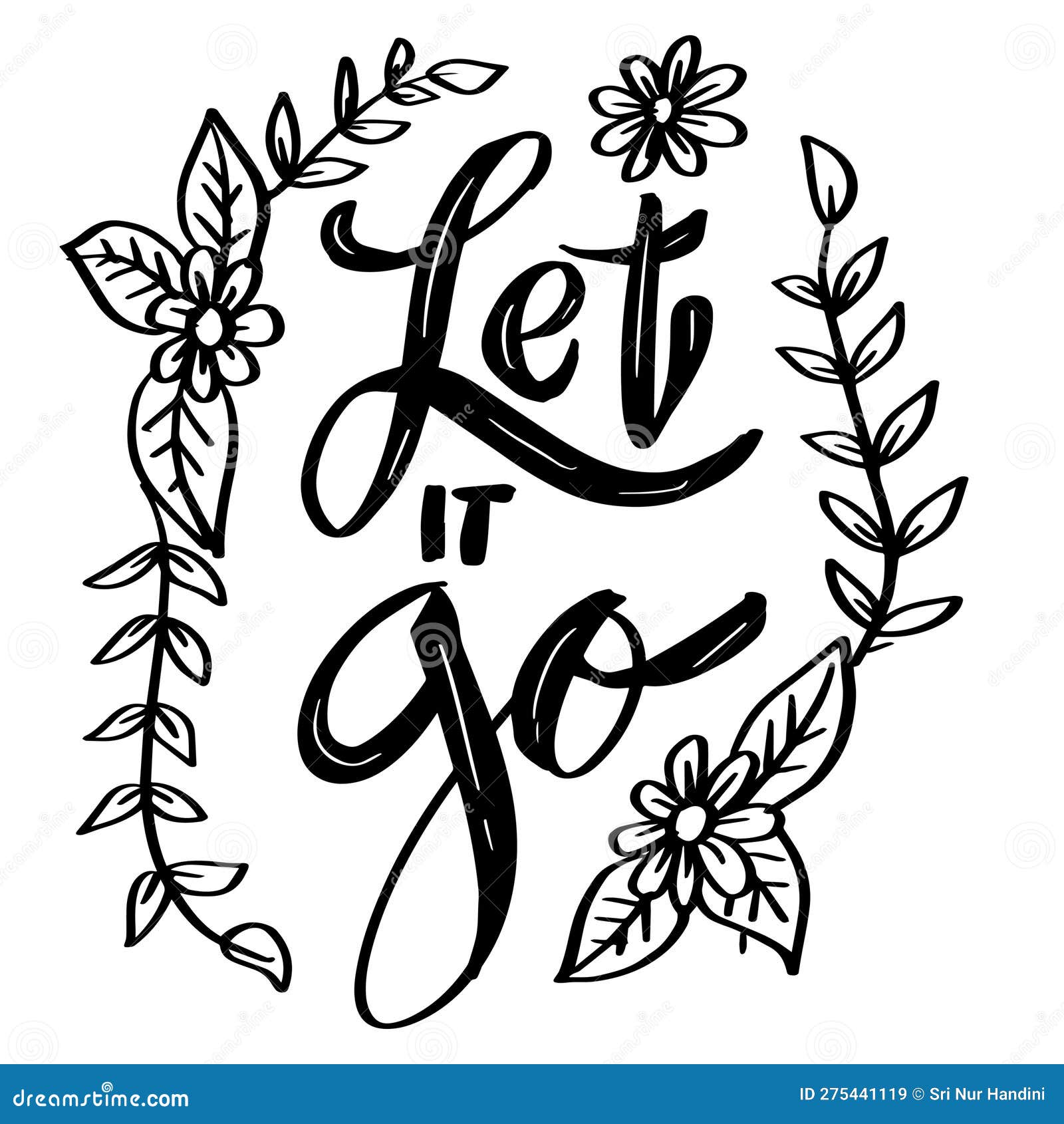 Let it Go, Hand Lettering. Poster Quotes. Stock Illustration ...
