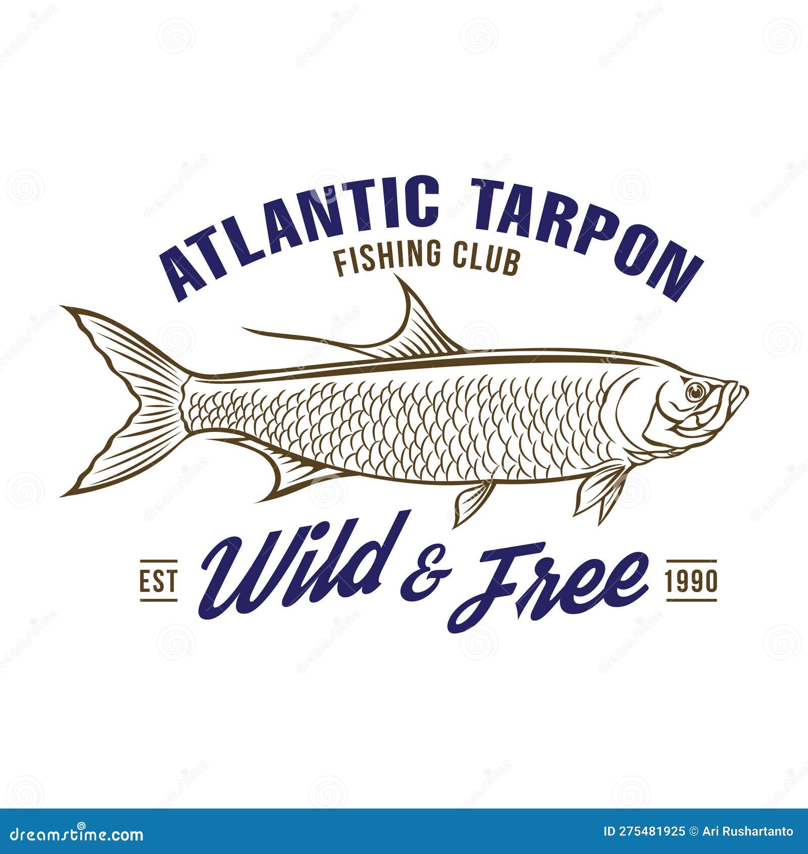 Atlantic Tarpon Fish Vector Illustration, Perfect for T Shirt Design ...