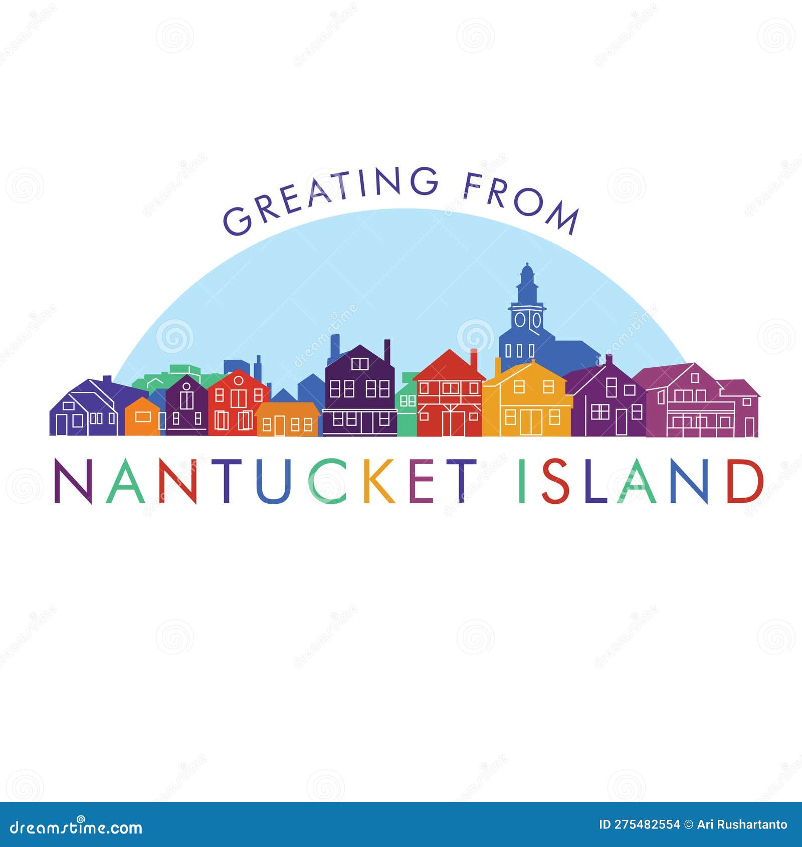 Nantucket. Vector Map. Geographic Map Detailed With The Designation Of ...