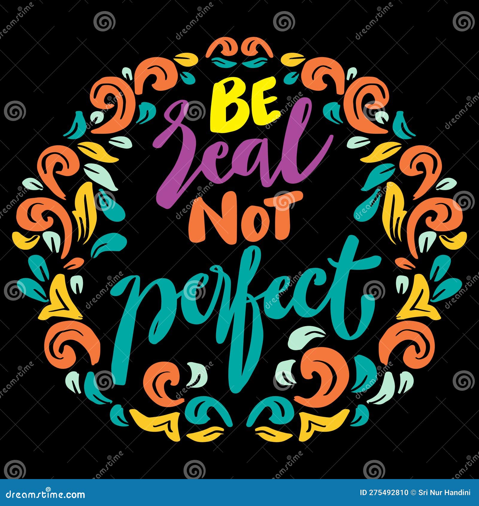 Perfect Hand Lettering Typography Compliment Words Poster Vector ...