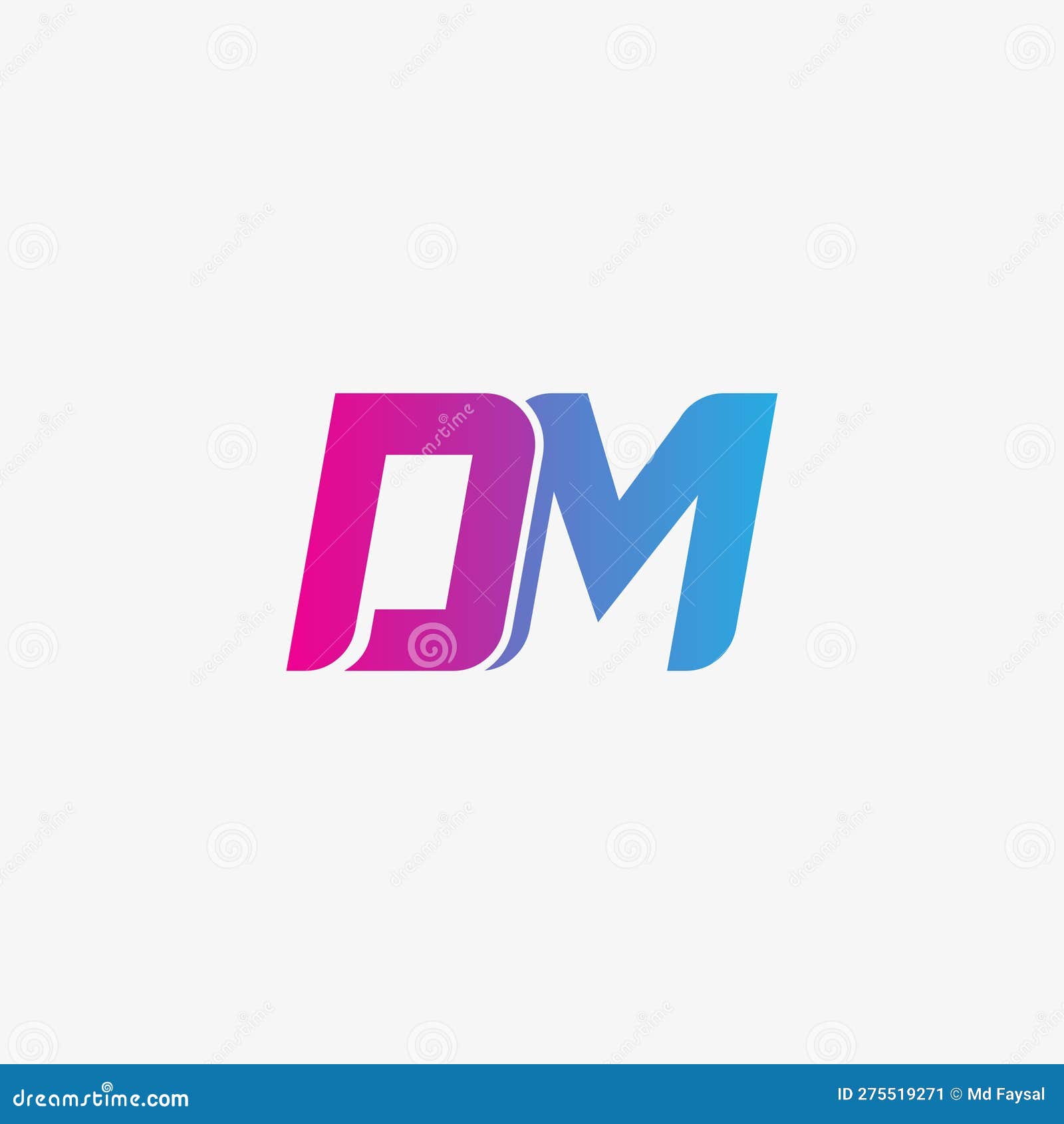 Initial Letter Logo Dm Company Name Blue and Magenta Stock Vector ...