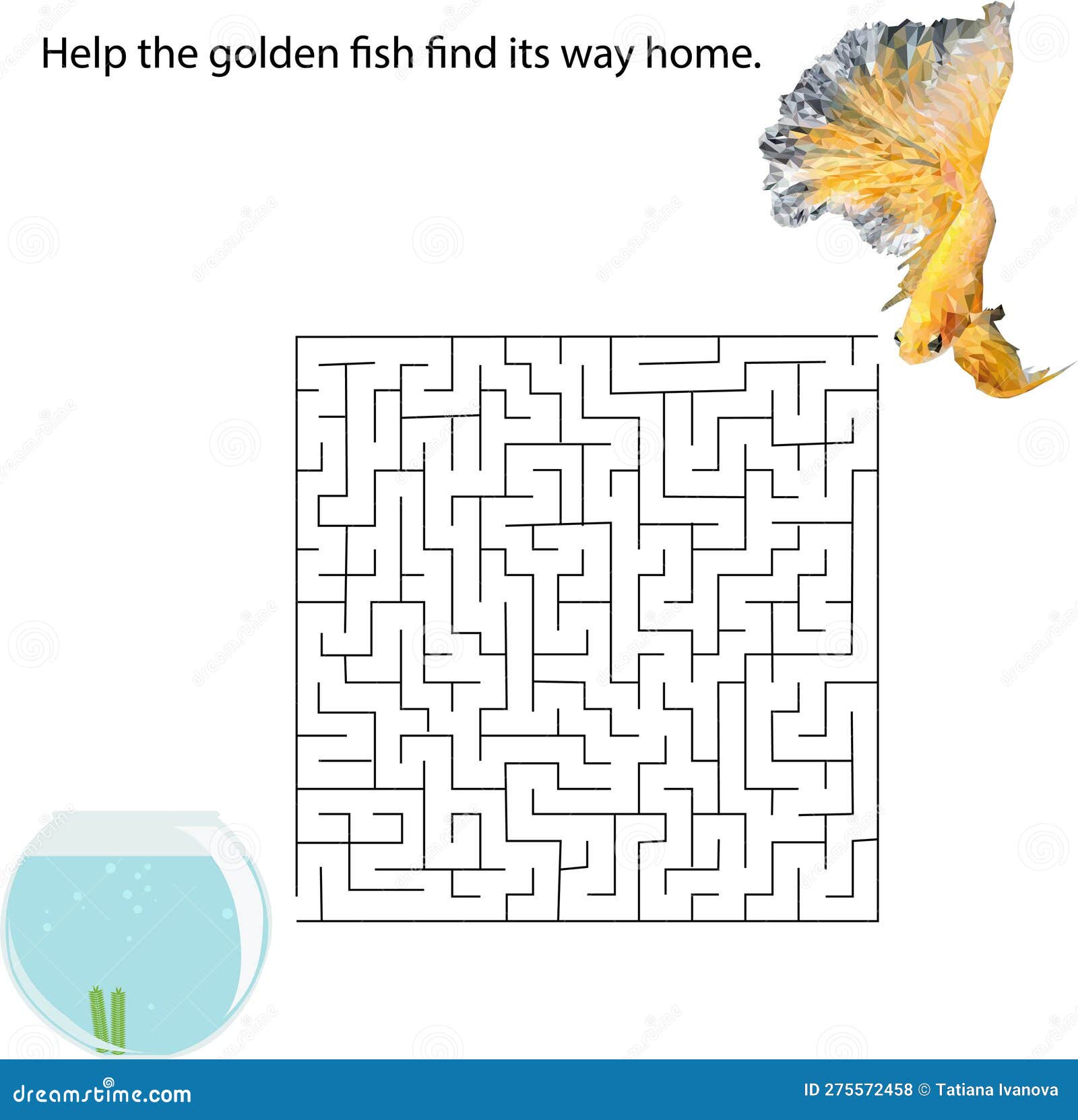 23maze_fish stock illustration. Illustration of cute - 275572458