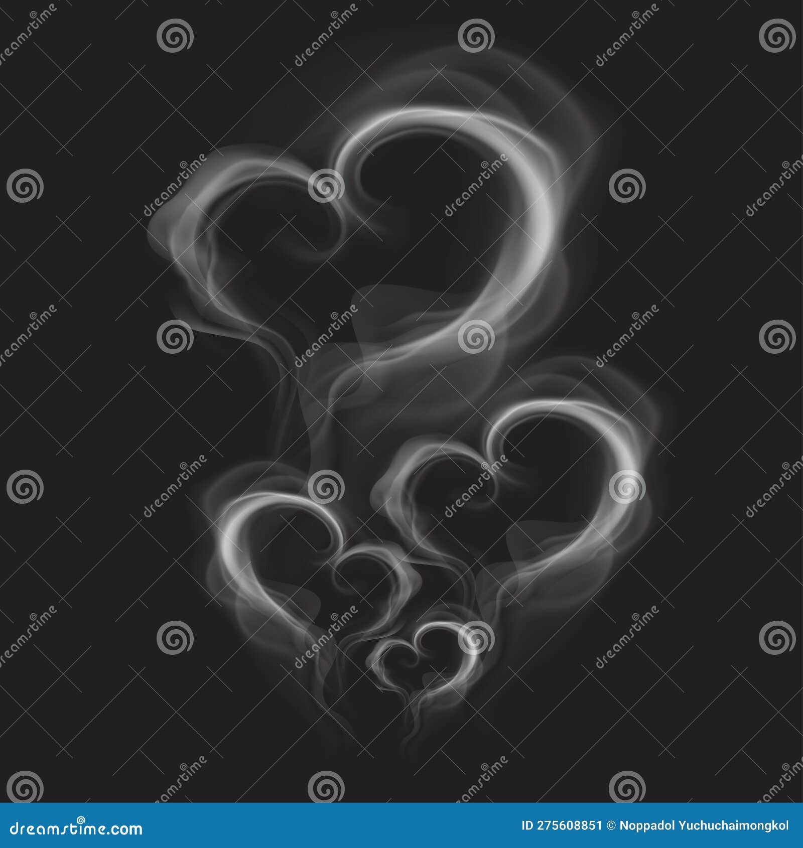 Abstract Love Heart Smoke on Black Background Stock Vector ...